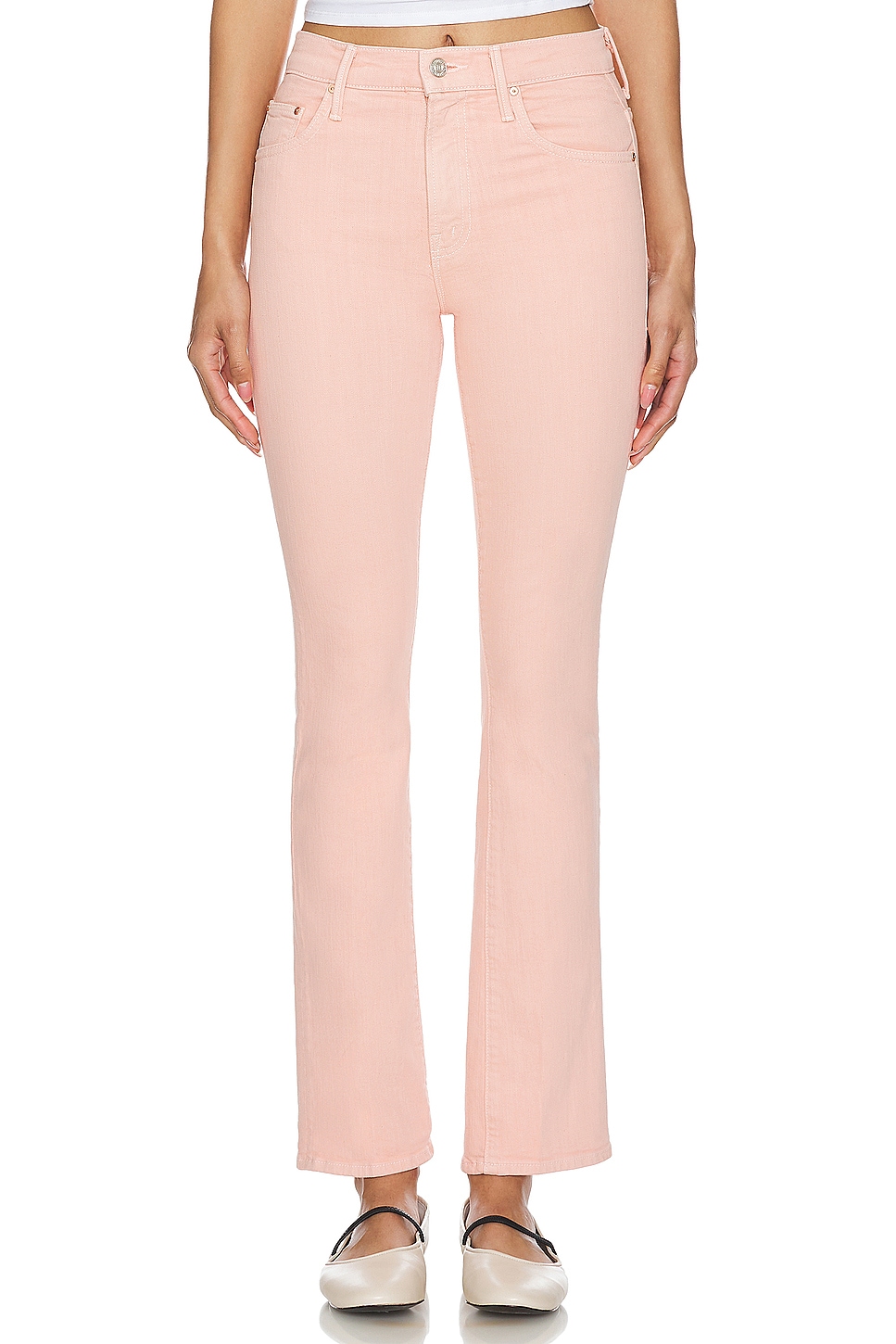 MOTHER The Insider Hover Jeans in Peach Parfait | REVOLVE