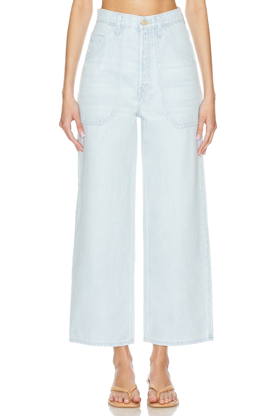MOTHER High Waisted Smoothie Carpenter Ankle Jeans in Over Ice | REVOLVE