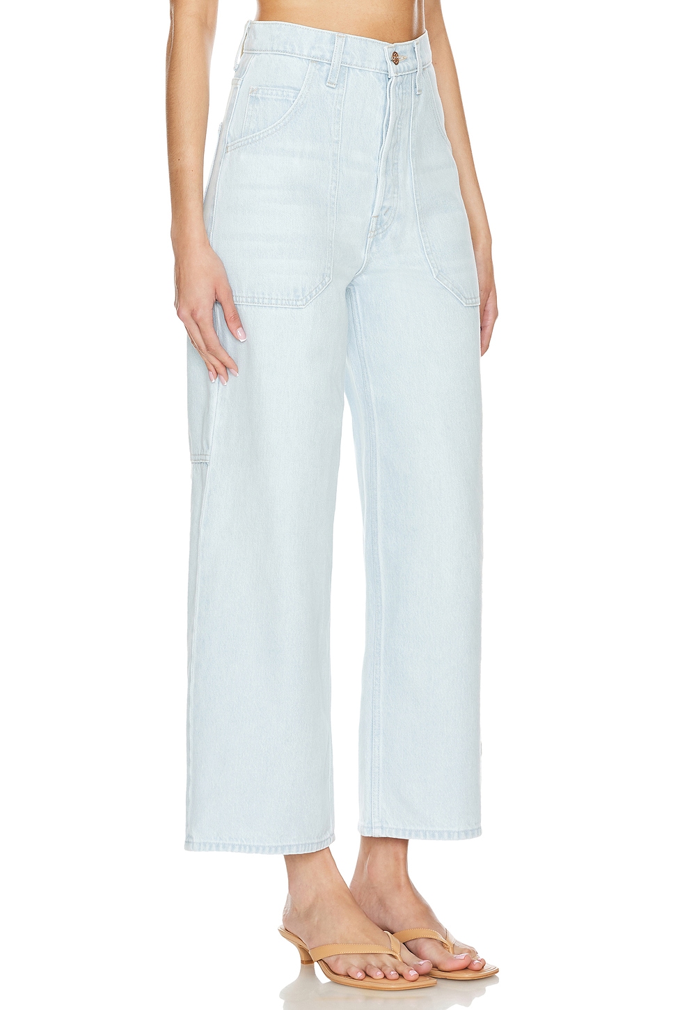 MOTHER High Waisted Smoothie Carpenter Ankle Jeans in Over Ice | REVOLVE