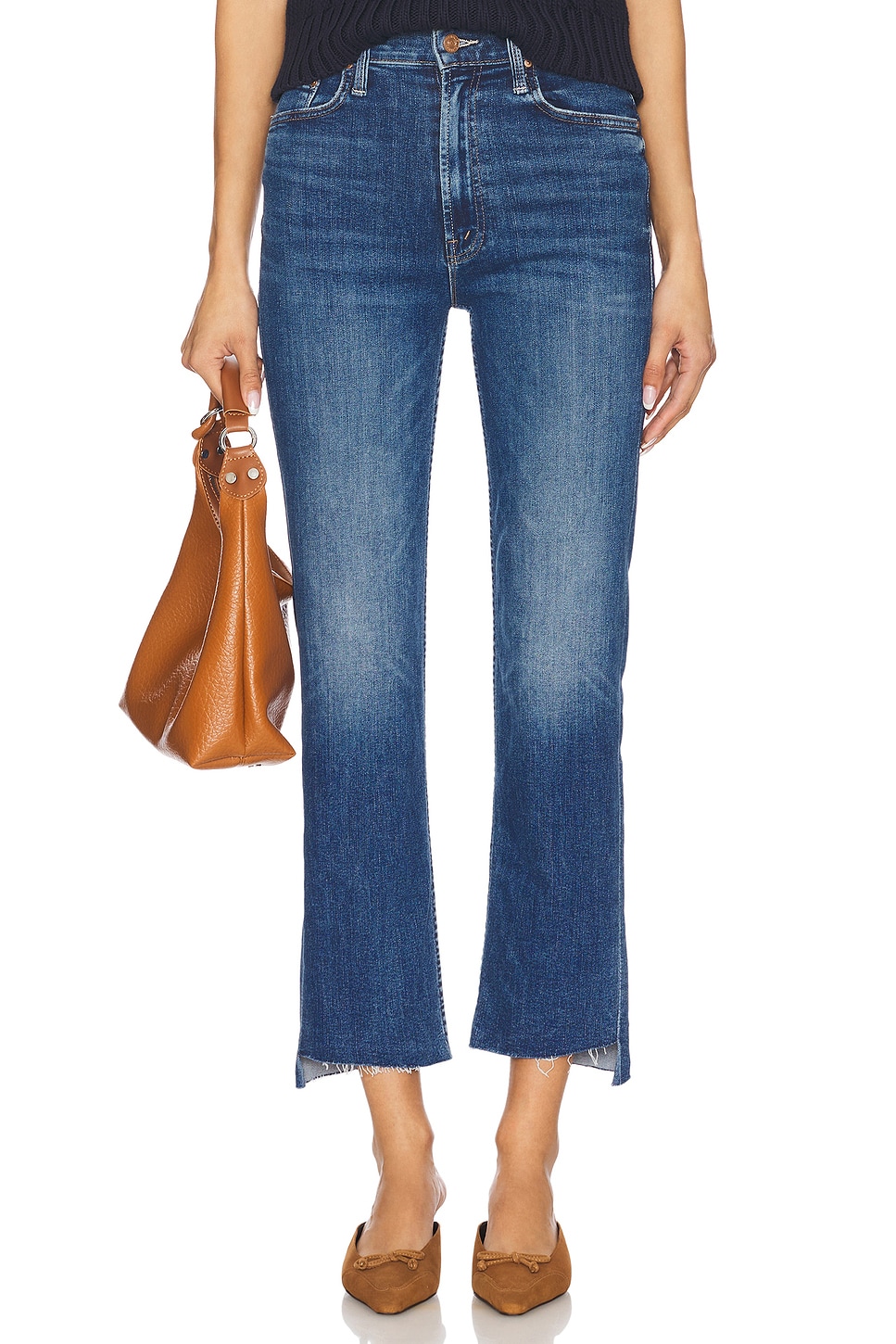 MOTHER High Waisted Rider Ankle Step Fray Jeans in Over The Top | REVOLVE