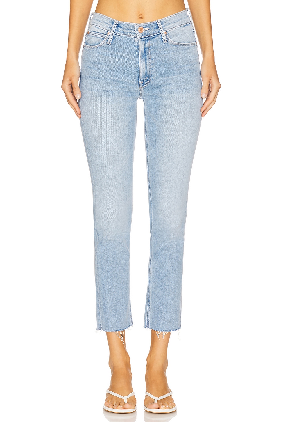 MOTHER The Mid Rise Dazzler Ankle Fray Jeans in Blessing Jeans in ...