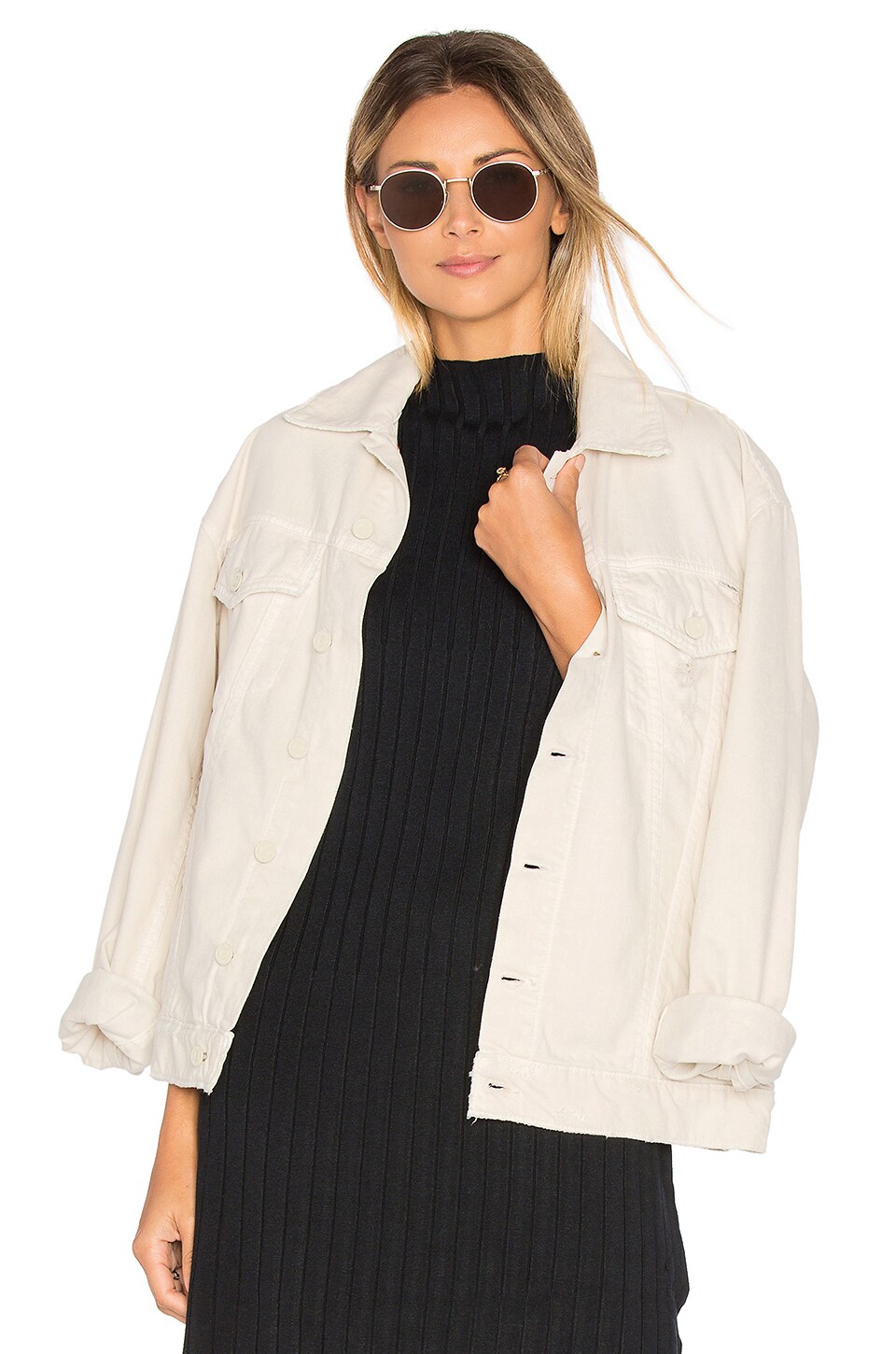 MOTHER The Drifter Jacket in Almond Party Favors | REVOLVE