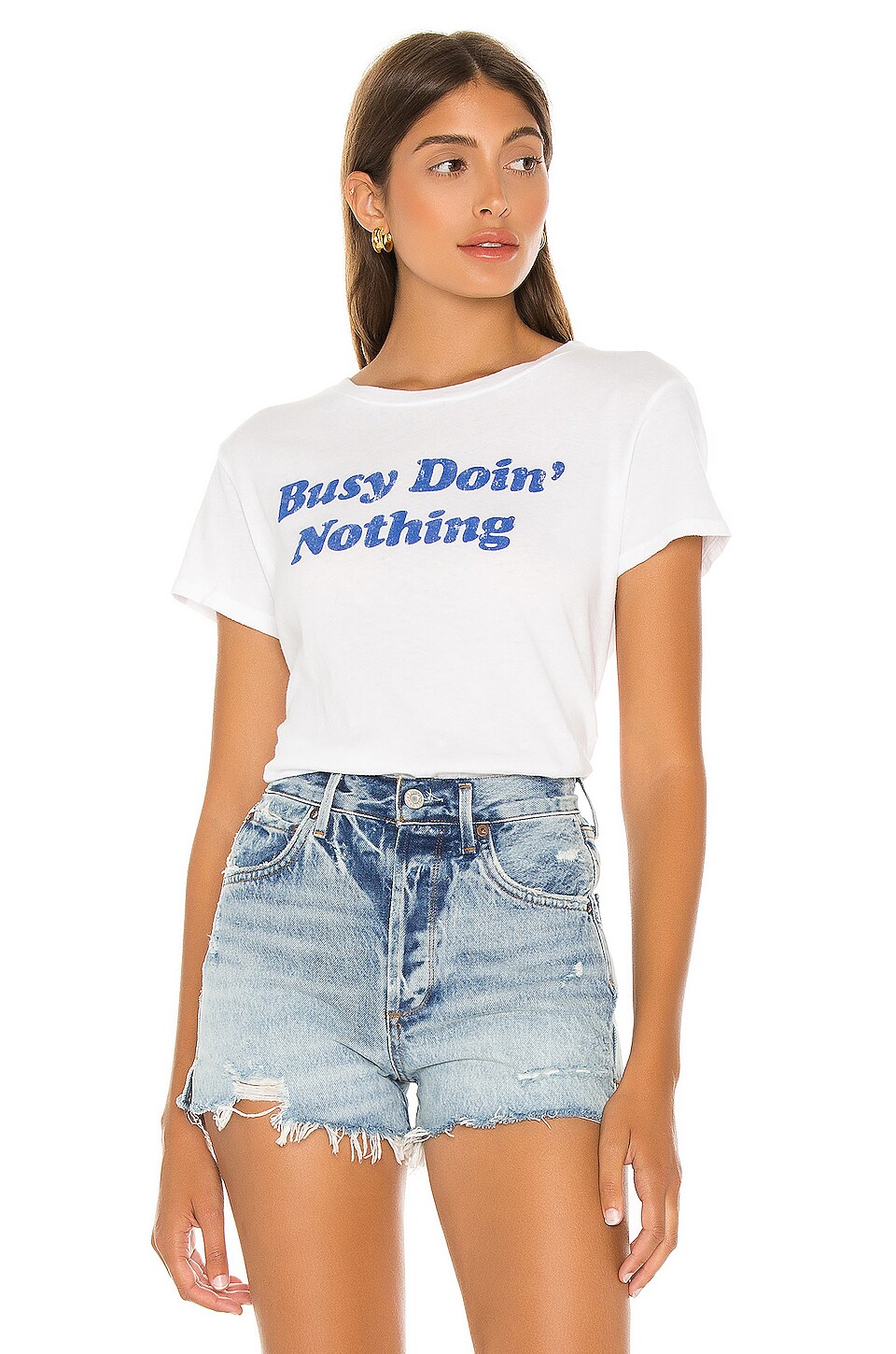MOTHER The Boxy Goodie Goodie Tee in Busy Doin' Nothing | REVOLVE