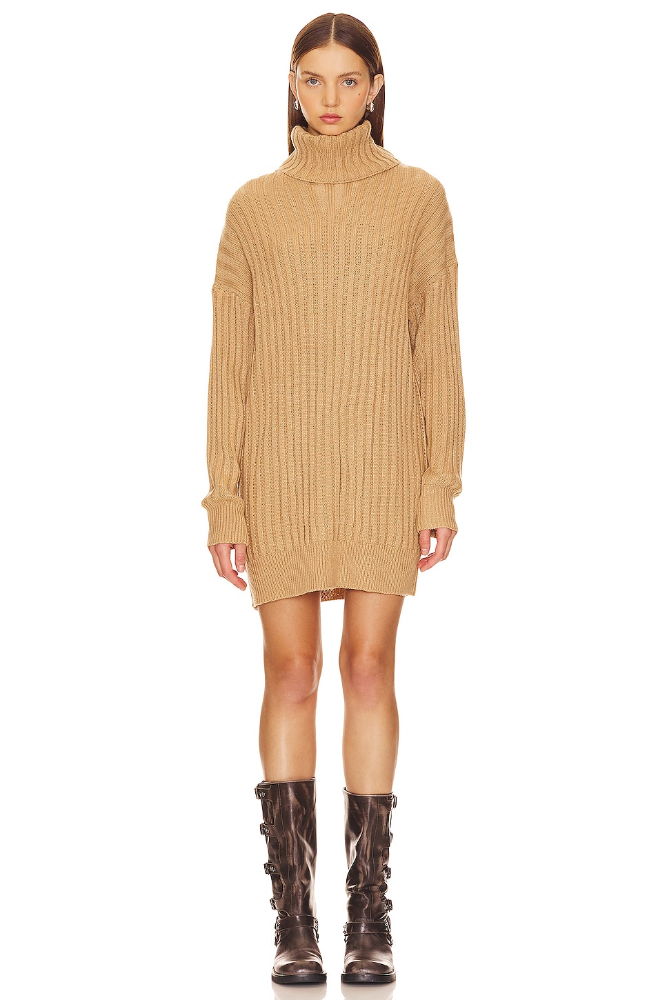 MORE TO COME Mari Sweater Dress in Oatmeal | REVOLVE