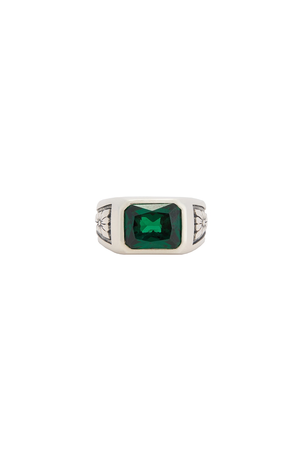 MAPLE Midnight Ring Slim in Silver 925 & Emerald | REVOLVE
