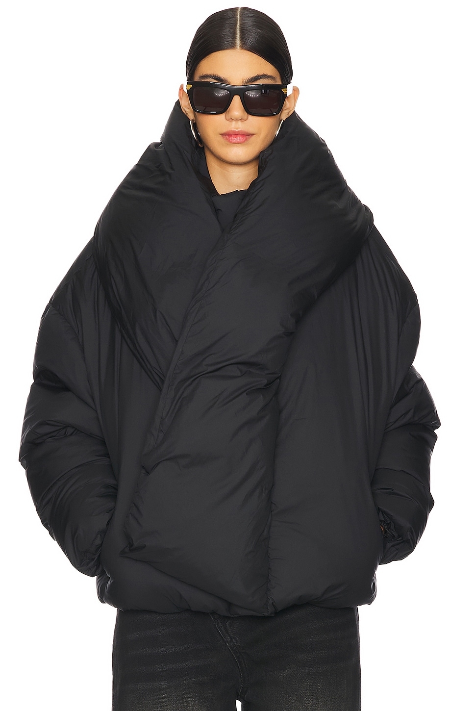 MARRKNULL Scarf Down Jacket in Black | REVOLVE