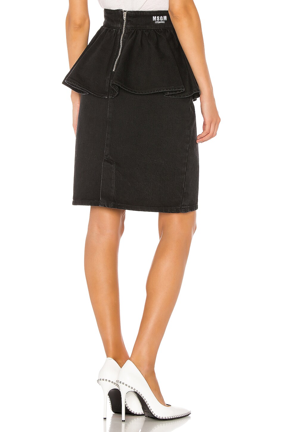MSGM Peplum Skirt in Black | REVOLVE