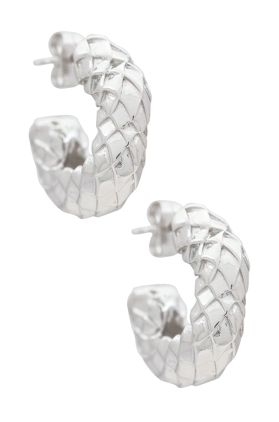 Missoma Chubby Snake Hoops in Silver | REVOLVE