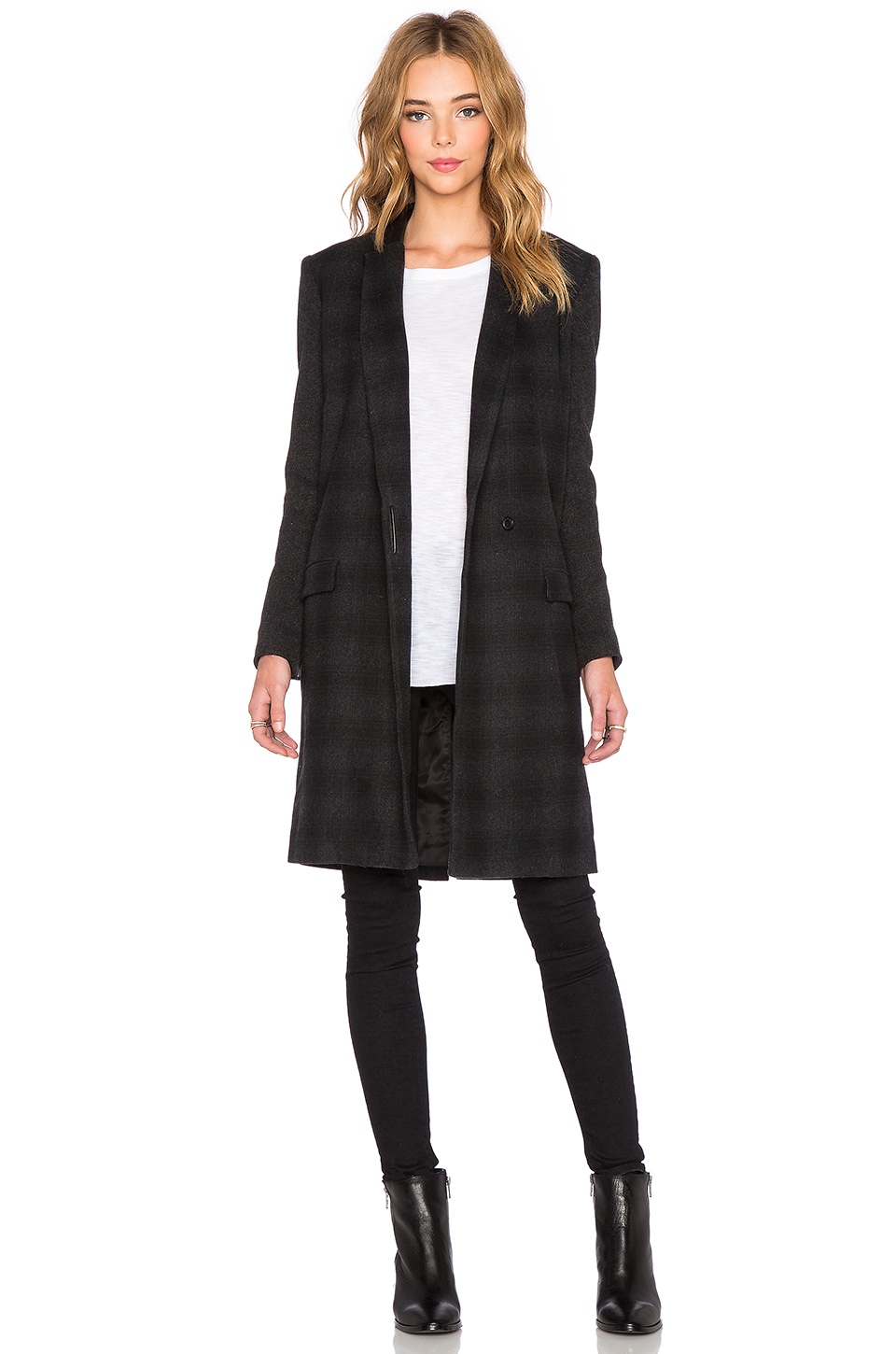 Muubaa Murphy Coat in Charcoal & Black | REVOLVE