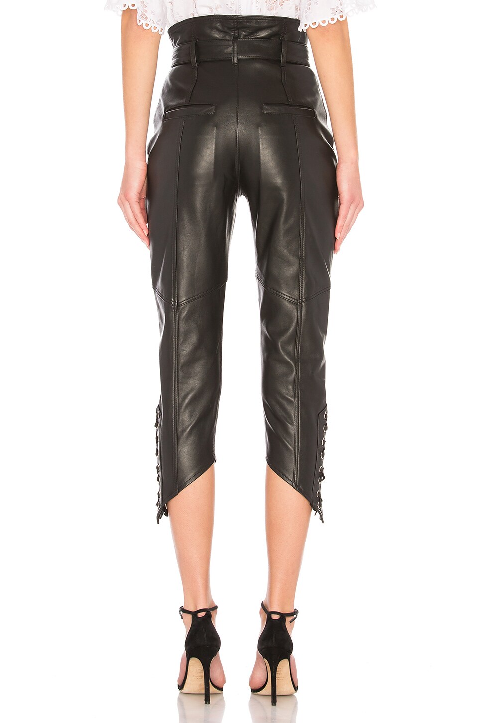 Marissa Webb Aubrie Leather Pant in Black | REVOLVE