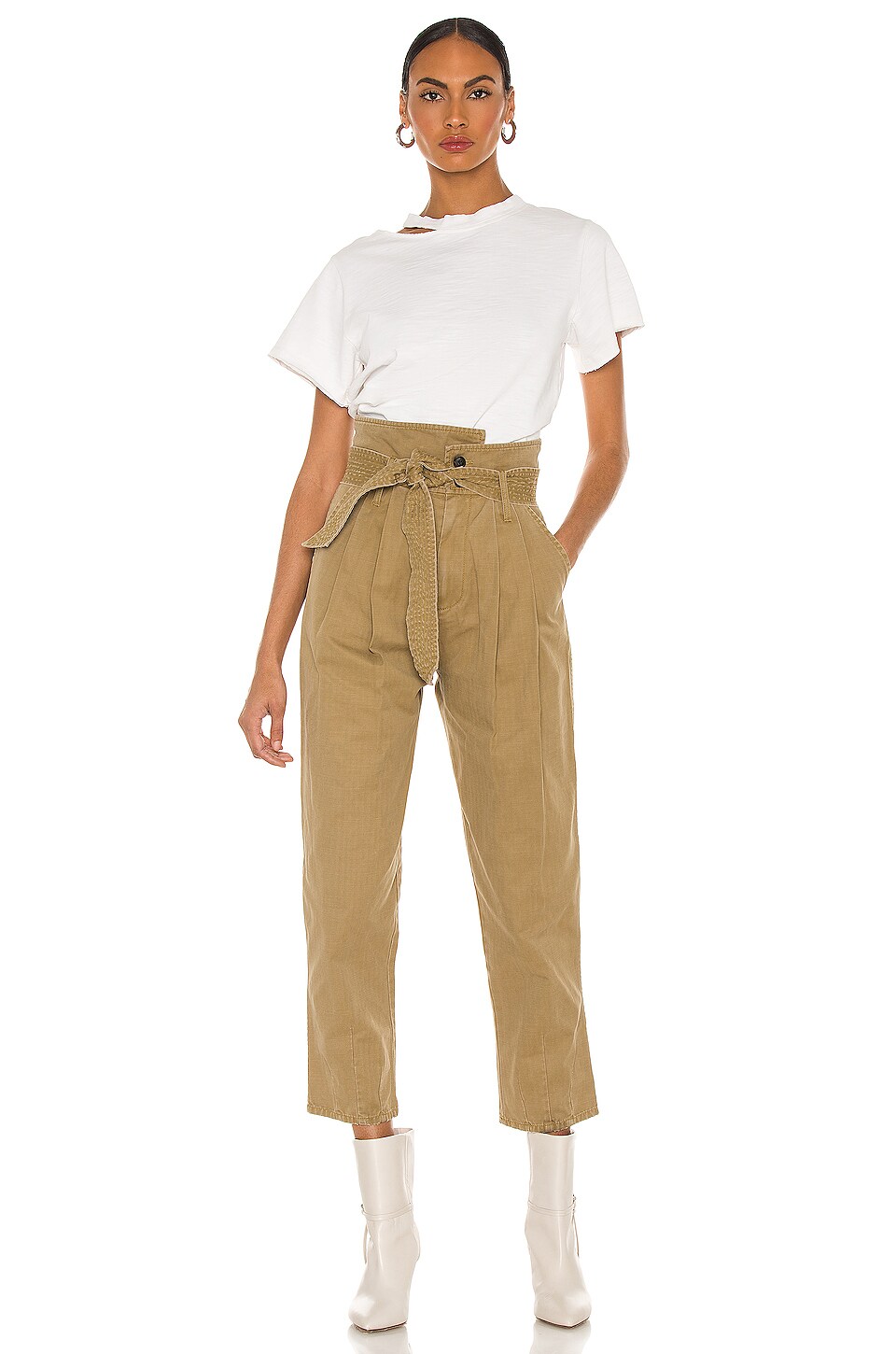 Marissa Webb Tate Cut Out Tee in White | REVOLVE