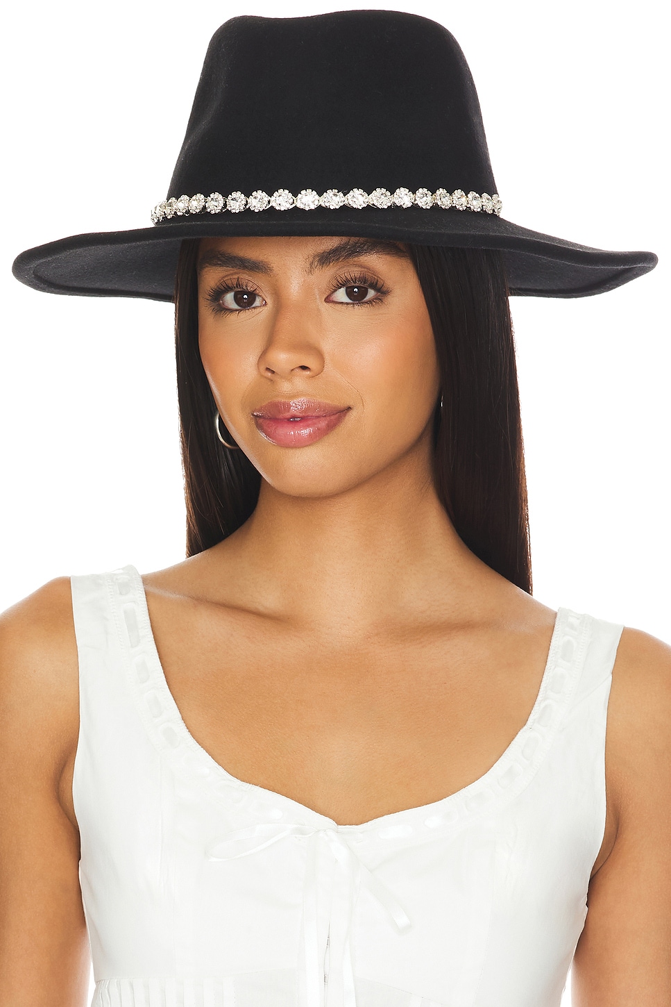 Nikki Beach Crystal Hat in Black | REVOLVE