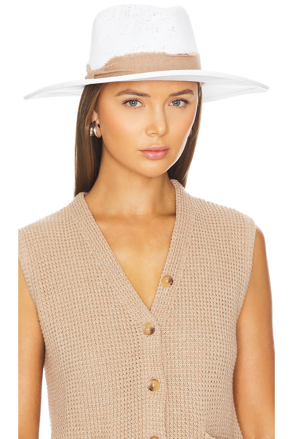 Nikki Beach Shayna Hat in White & Taupe | REVOLVE