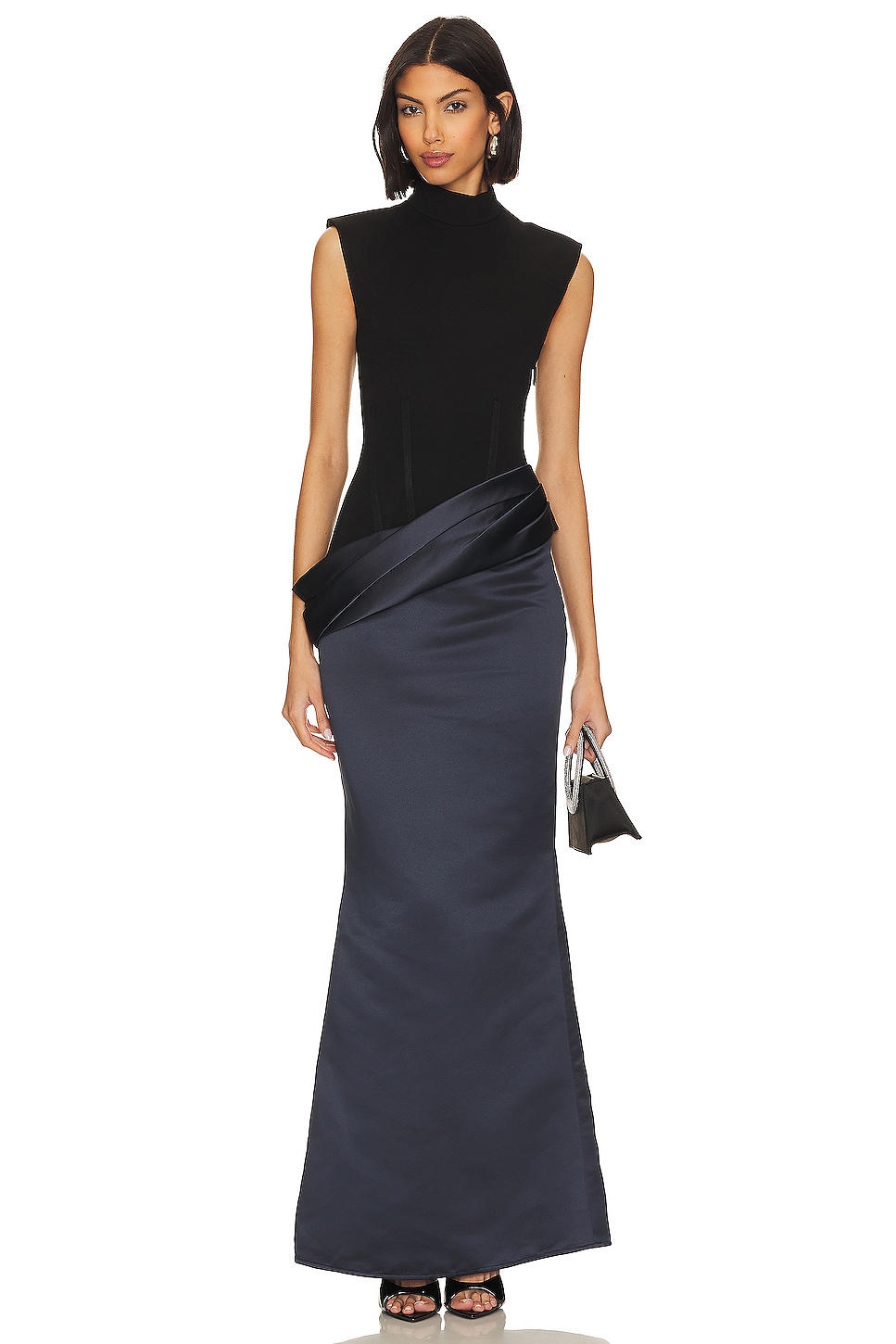 Nafsika Skourti The Trophy Gown in Black & Navy | REVOLVE