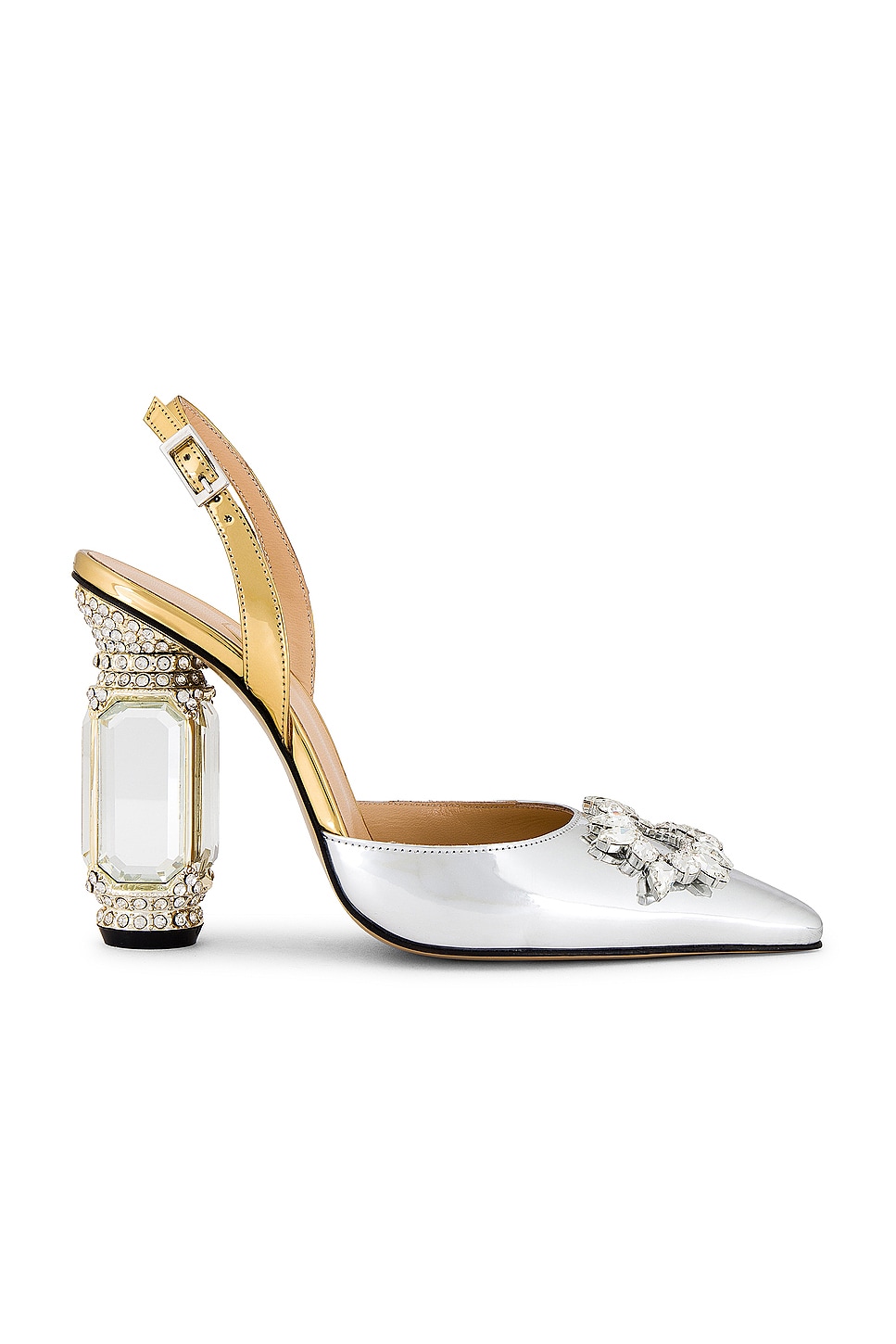 Nalebe Aurum Slingback Heel in Silver & Gold | REVOLVE