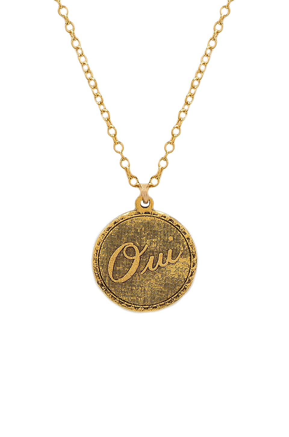 Natalie B Jewelry Oui Charm Necklace in Gold | REVOLVE