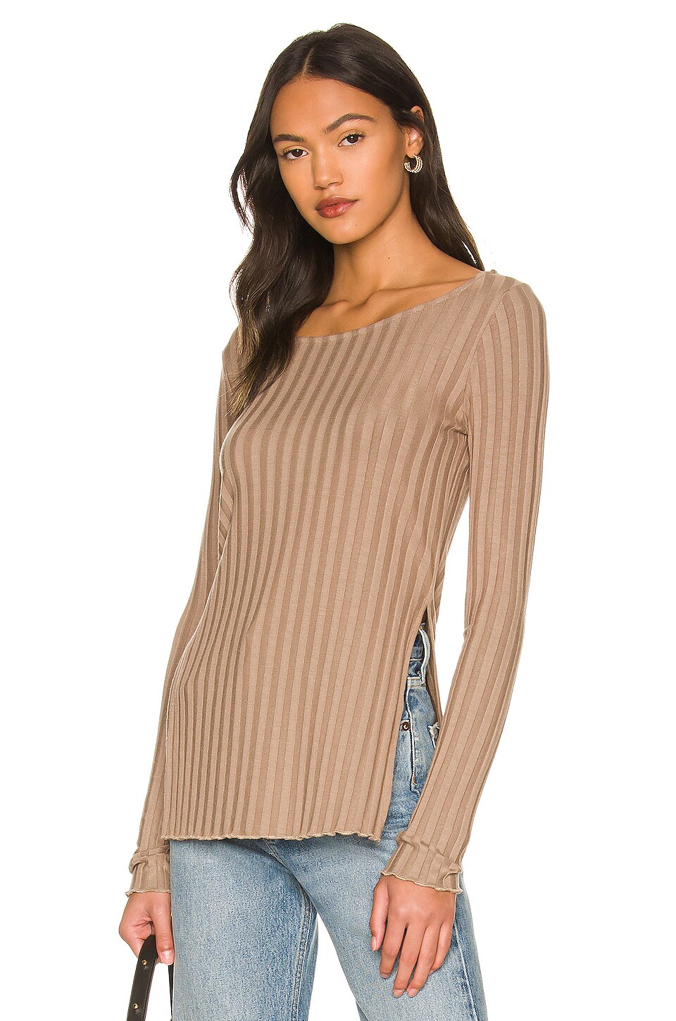 Nation Los Angeles Akiko High Slit Tunic Top in Sahara | REVOLVE