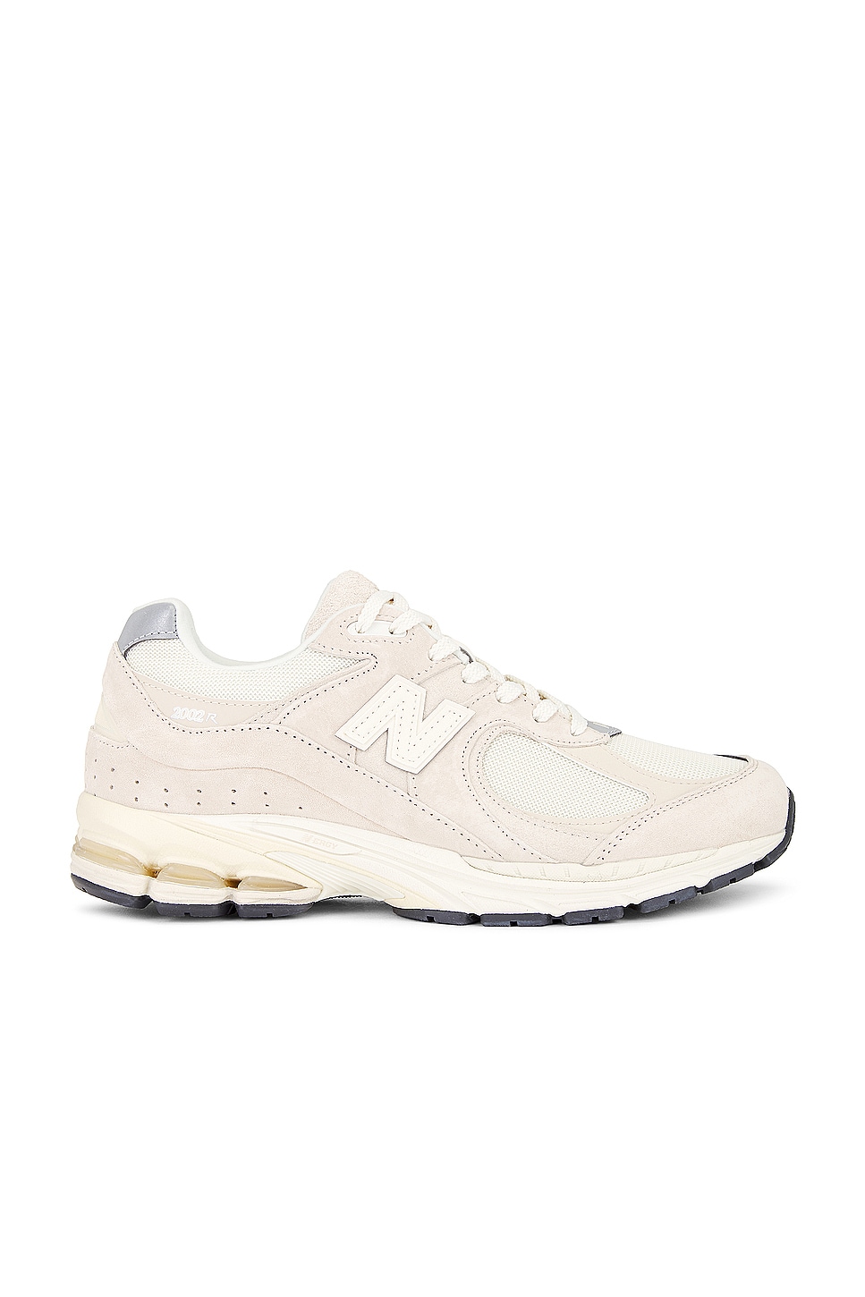 New Balance 2002r in Calm Taupe, Angora, & Silver Metallic | REVOLVE