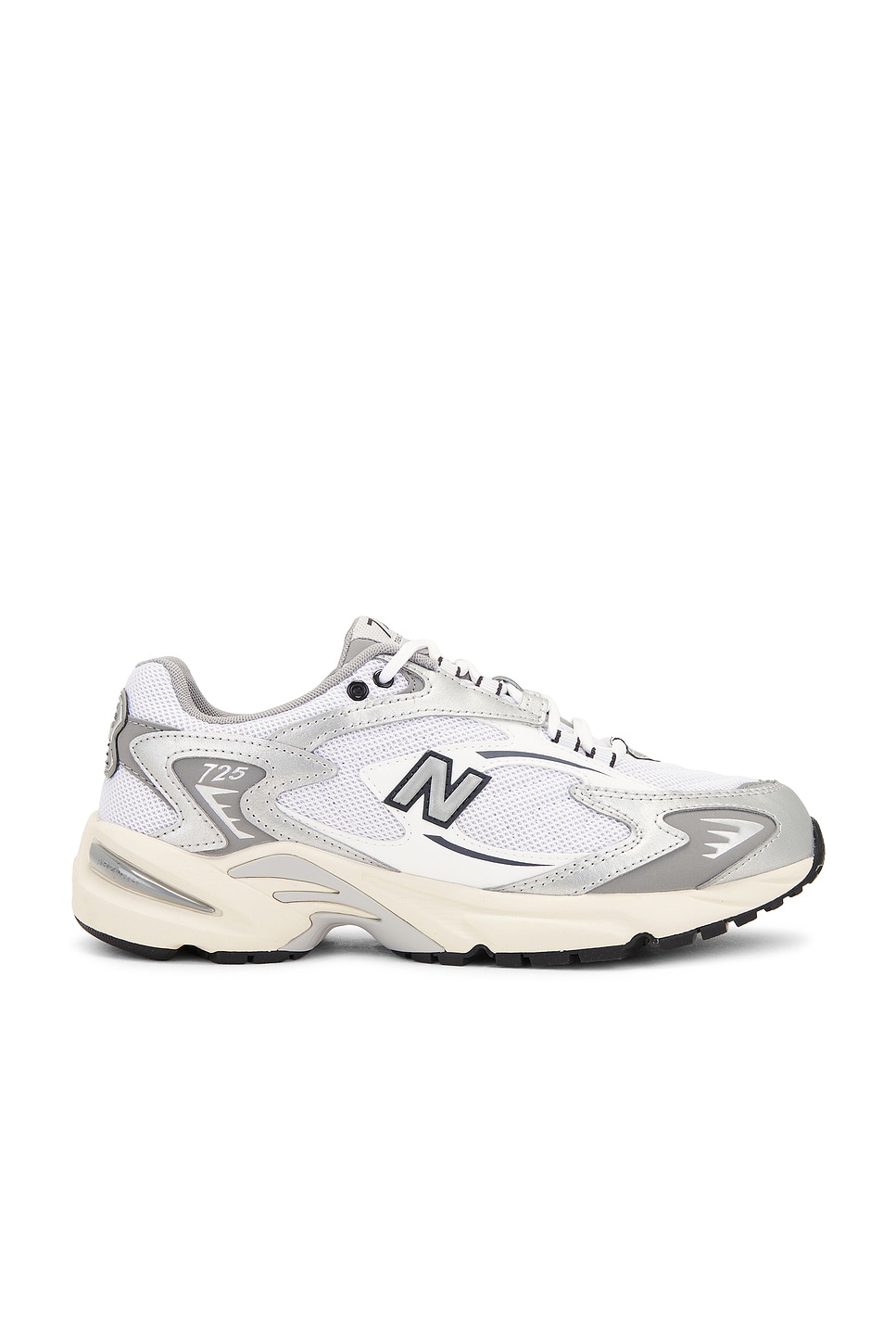 New Balance Ml725v1 in White, Metallic Silver, & Slate Grey | REVOLVE