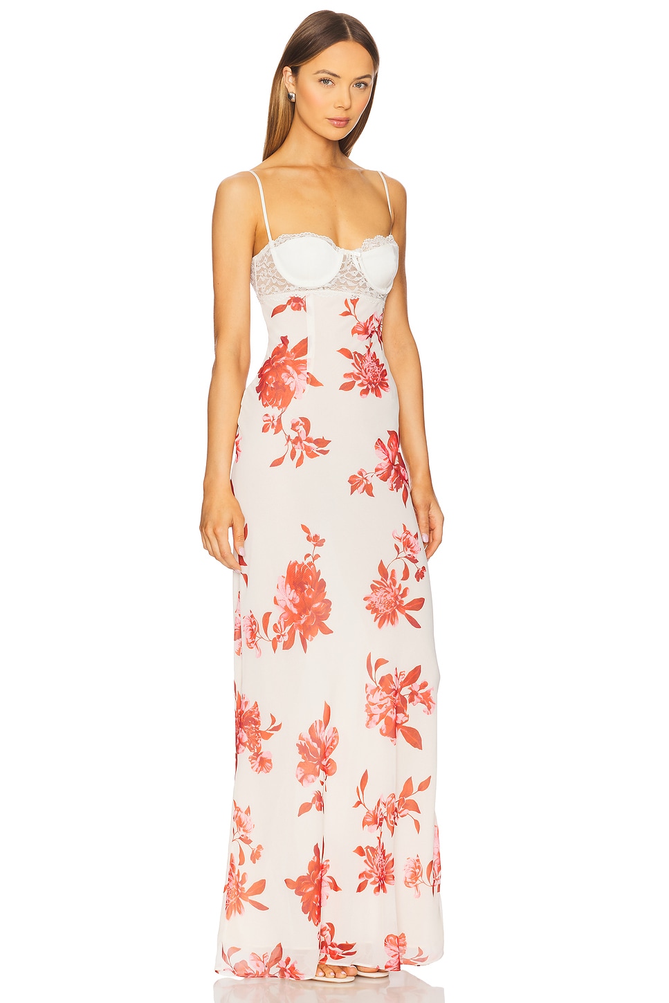 NBD The Ambrose Gown in Pink & Red Floral | REVOLVE