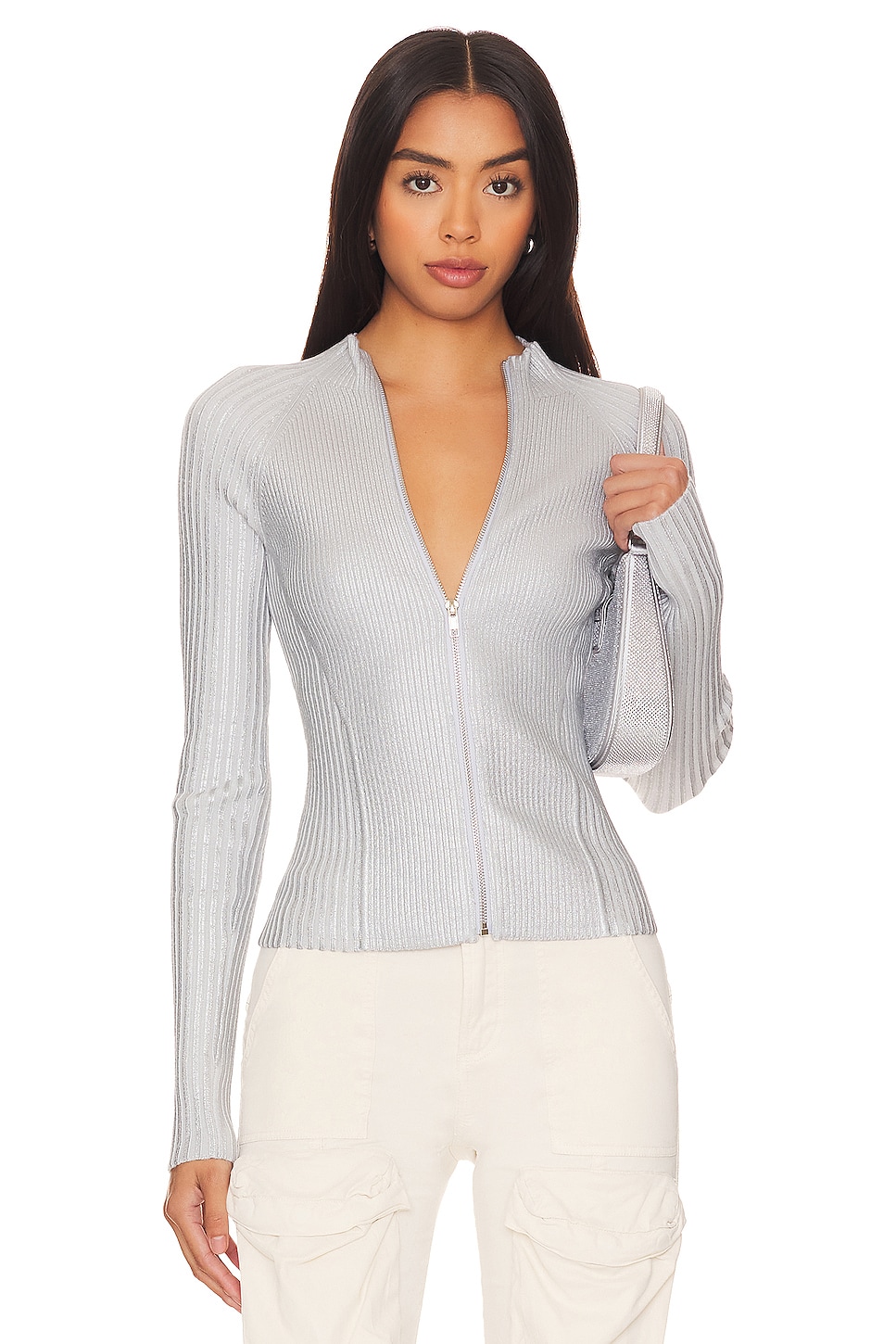 NBD Okena Metallic Coated Jacket in Silver | REVOLVE