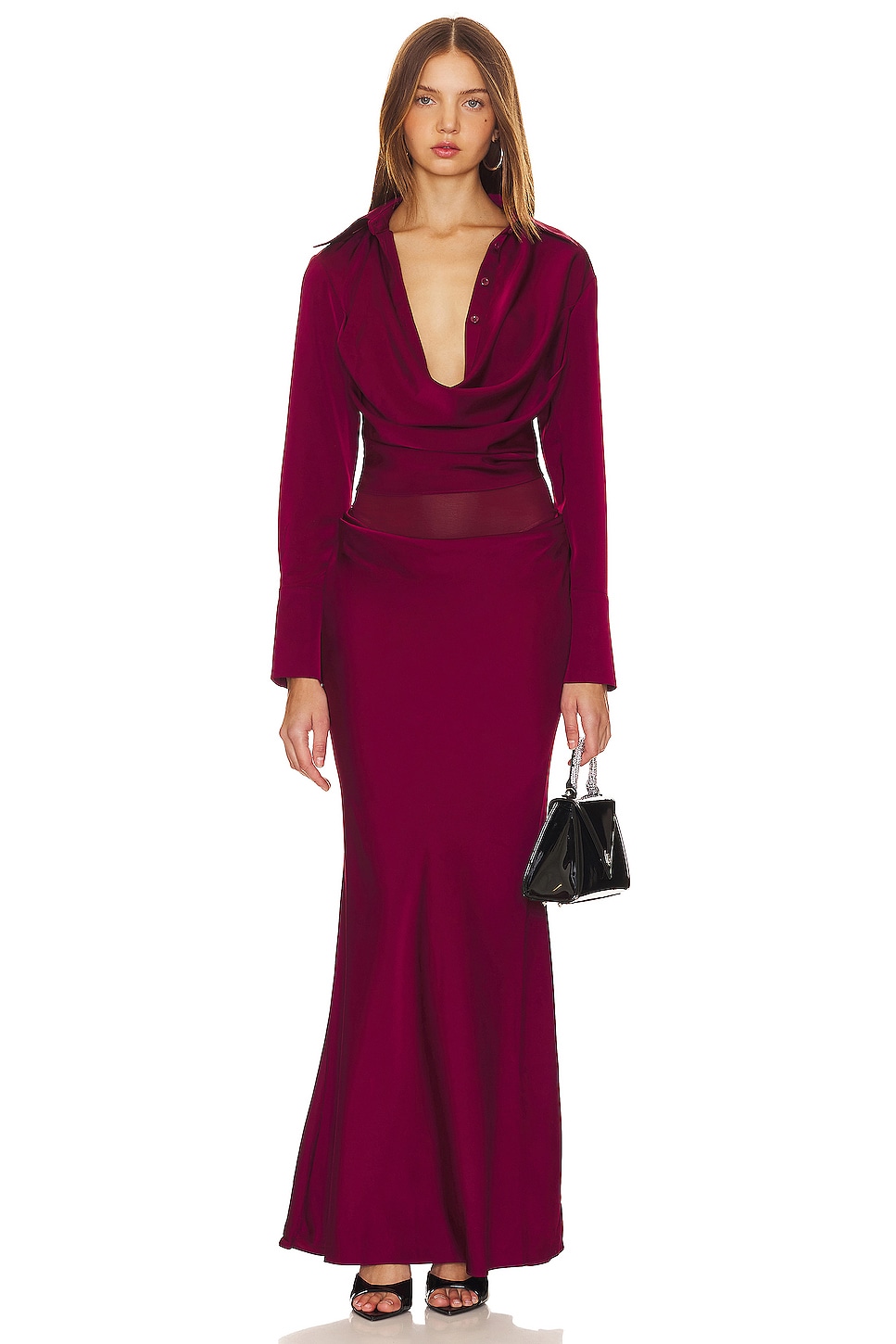 NBD Eleni Maxi Skirt in Oxblood Red | REVOLVE