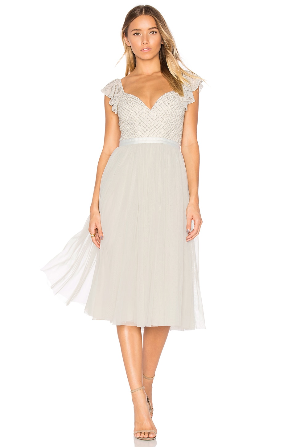 Needle & Thread ROBE MI-LONGUE SWAN en Spearmint | REVOLVE