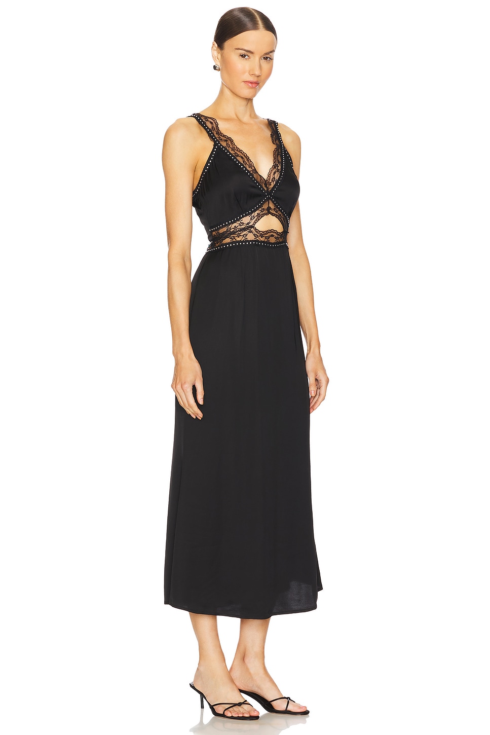 Never Fully Dressed Mimi Dress With Stud Trim in Black | REVOLVE