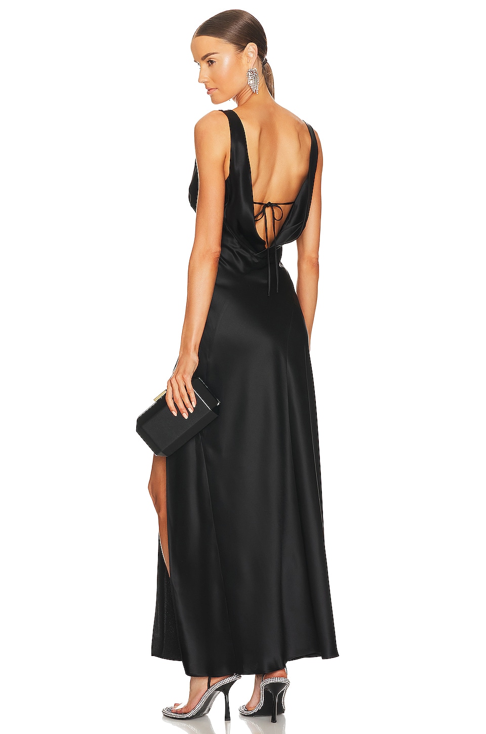 NICHOLAS Alfina Double Cowl Gown in Black | REVOLVE