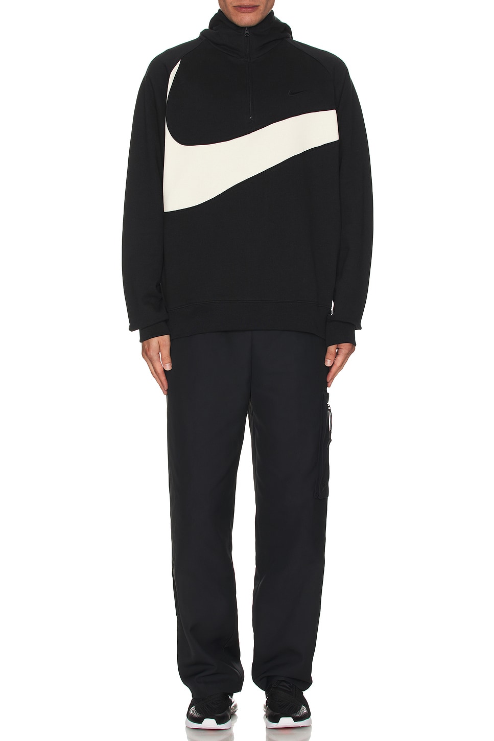 Nike Tech Fleece Hoodie in Black & Coconut Milk Black | REVOLVE