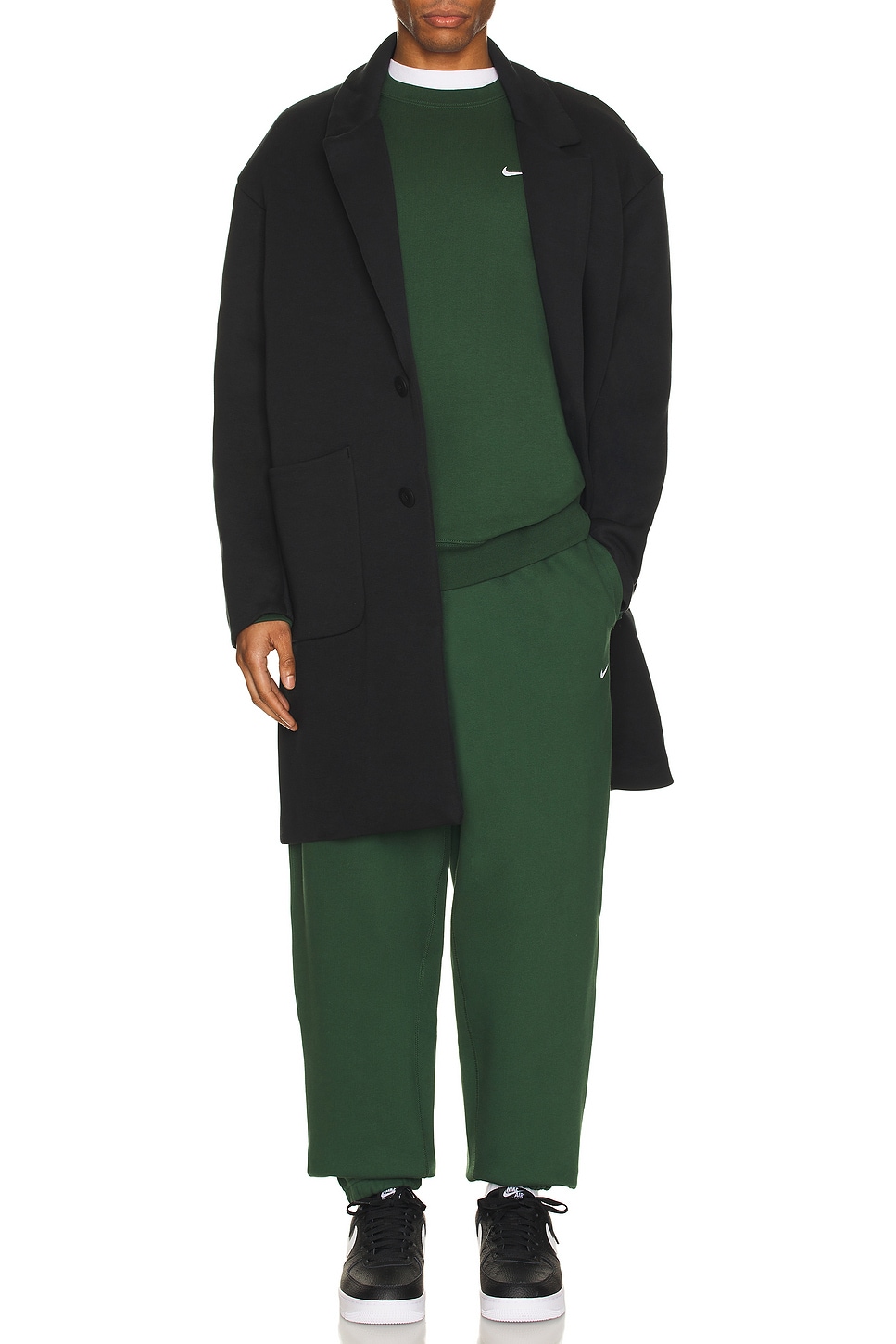Nike Tech Fleece Reimagined Trench Jacket in Black | REVOLVE