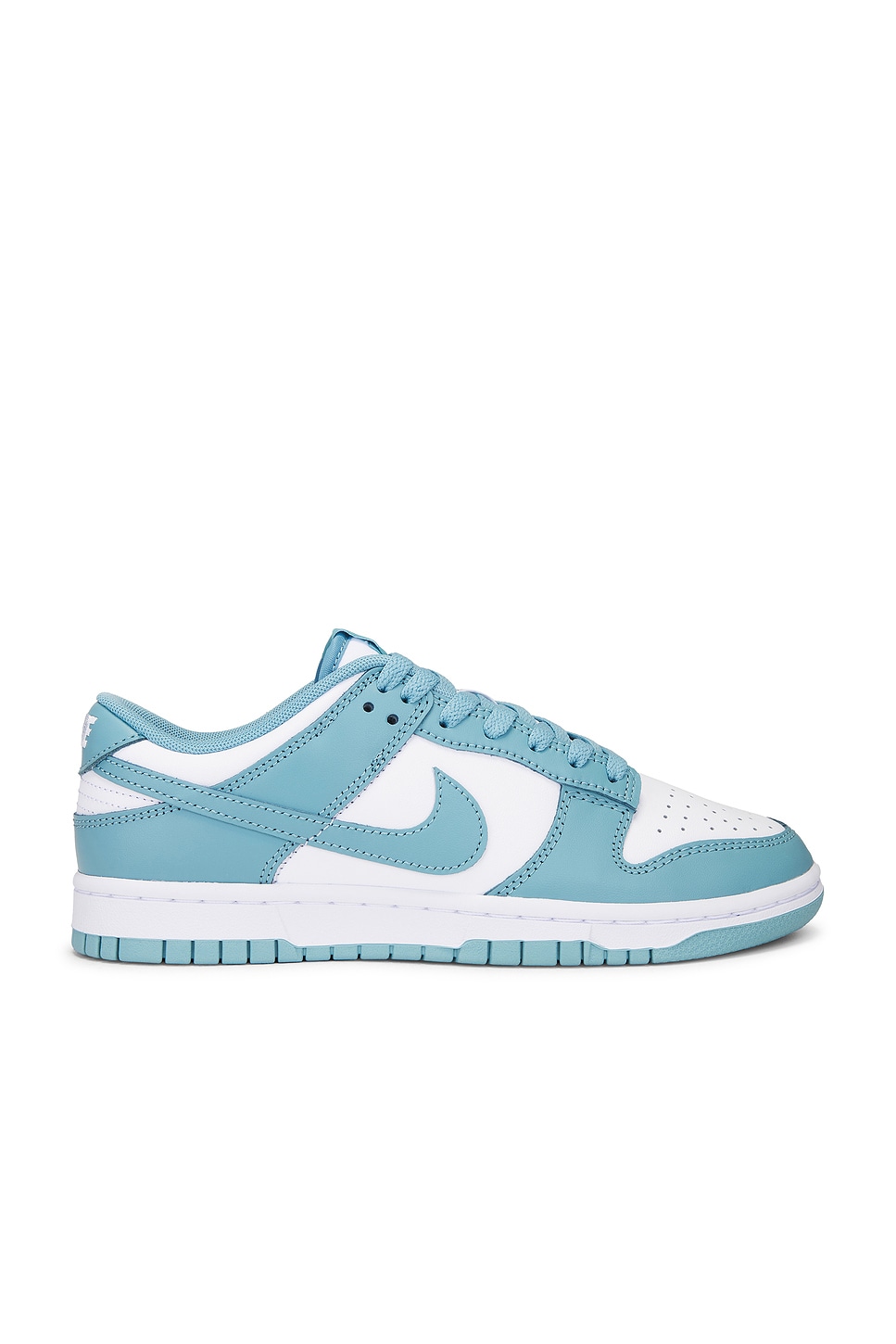 Nike Dunk Low Retro in White & Denim Turq | REVOLVE