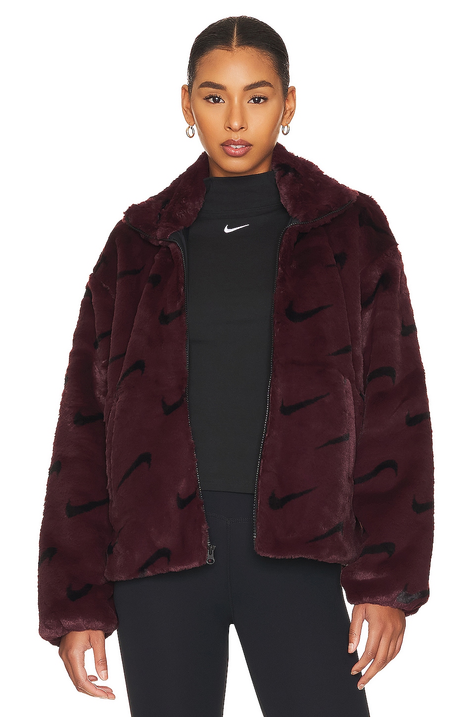 Nike NSW Jacket in Burgundy Crush | REVOLVE