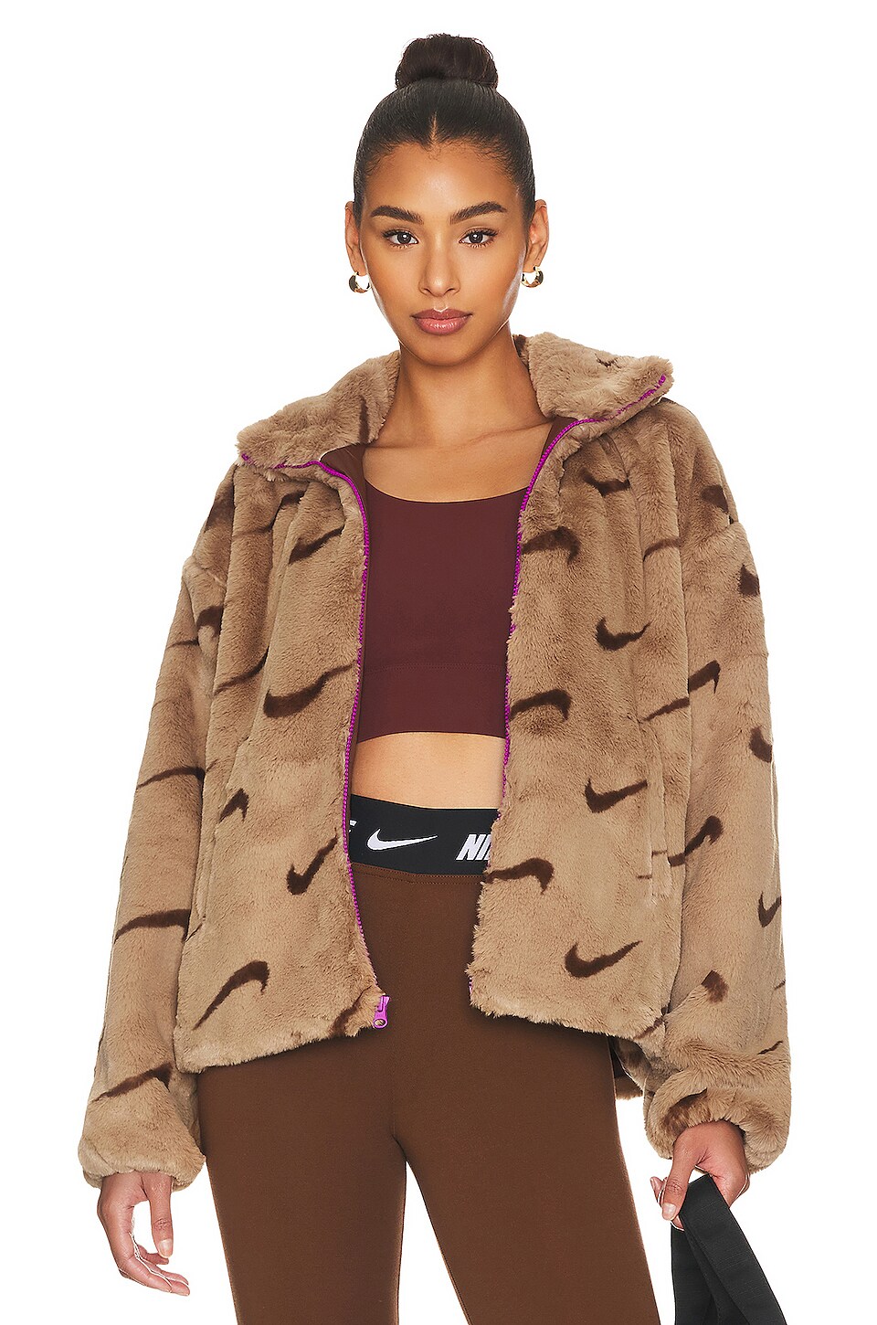 Nike NSW Jacket in Dark Driftwood | REVOLVE