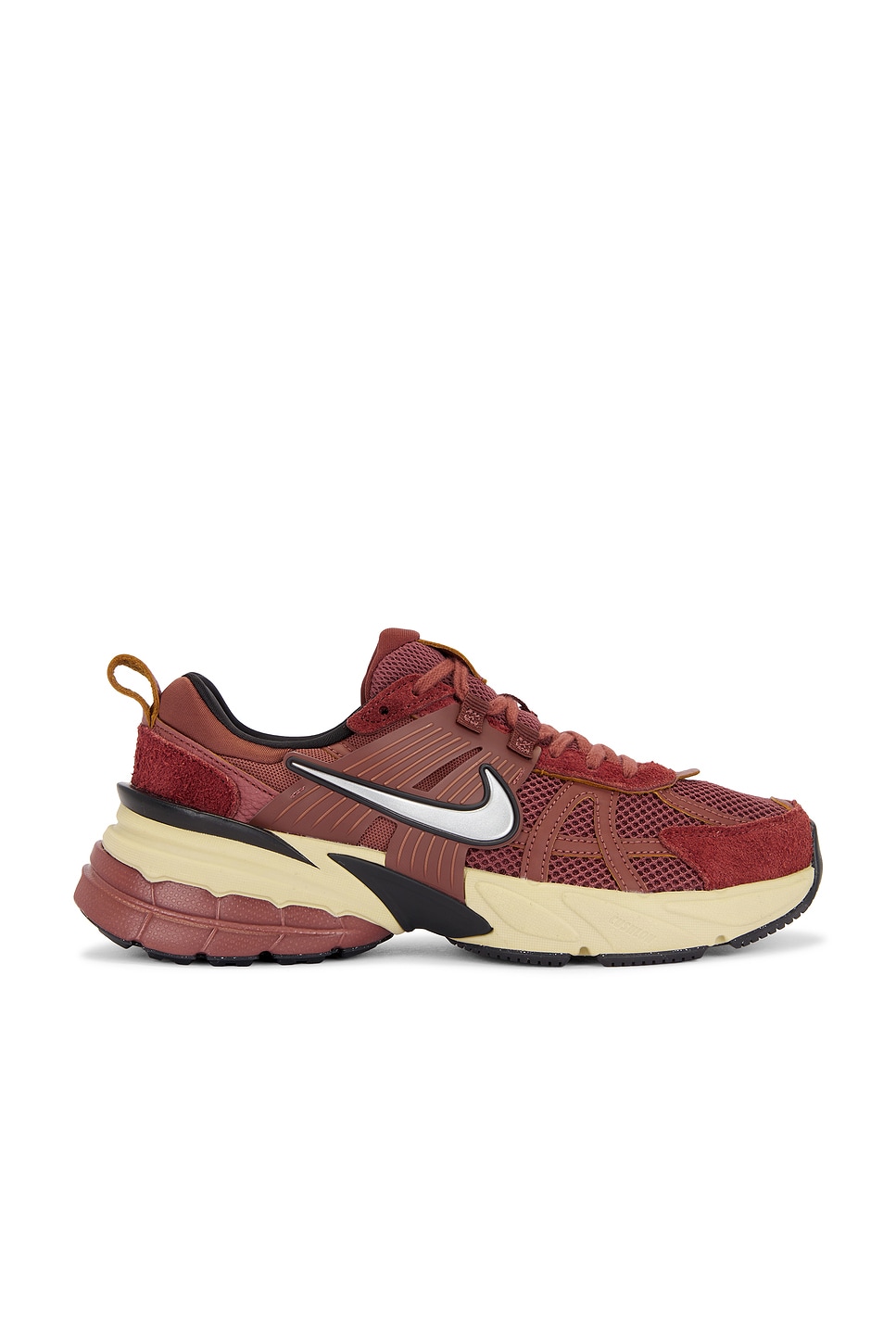 Nike V2k Run Sneaker in Red Sepia, Chrome, Dark Pony, & Black | REVOLVE