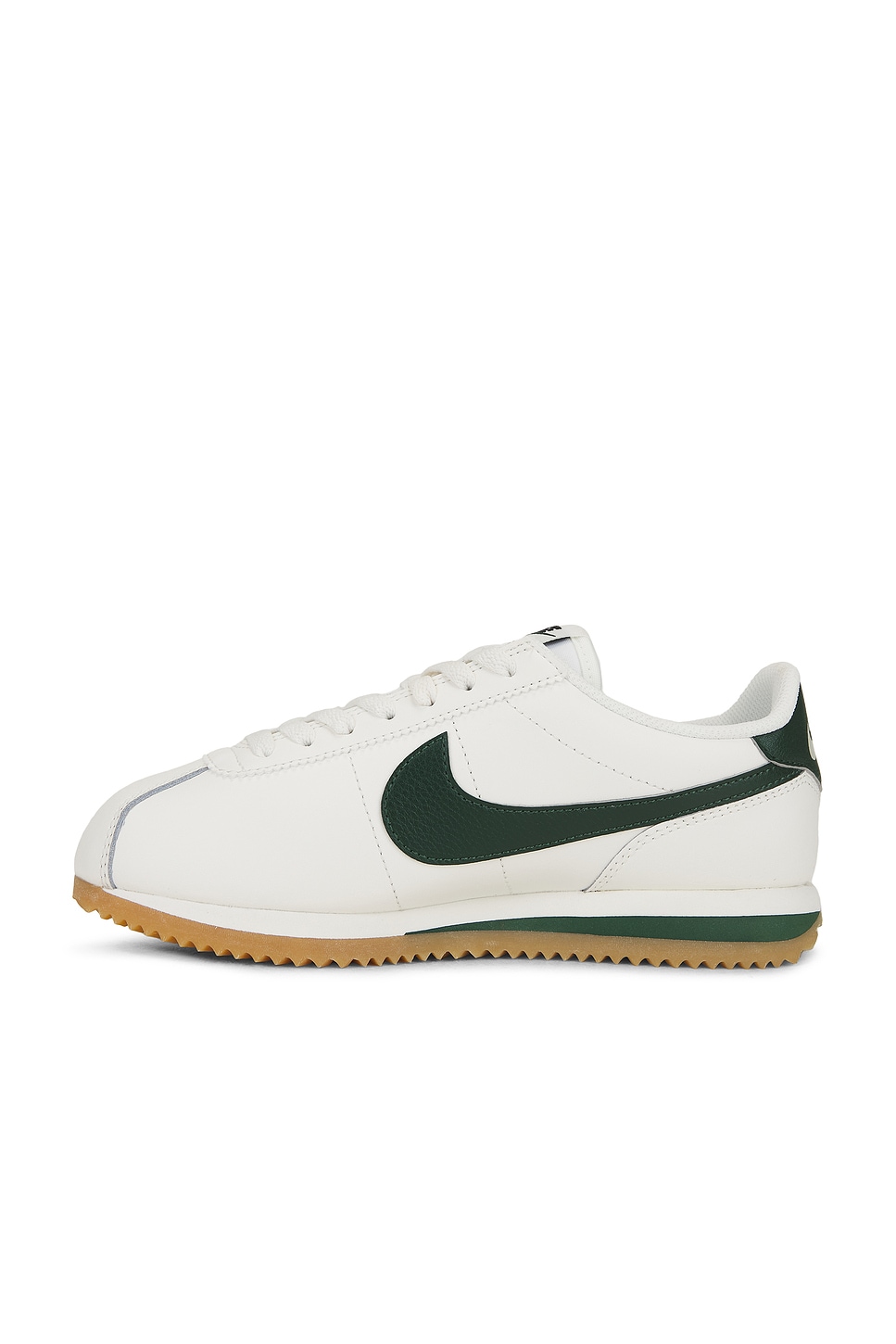 Nike Cortez Leather Sneaker in Sail, Fir, Gum Yellow, & Black | REVOLVE