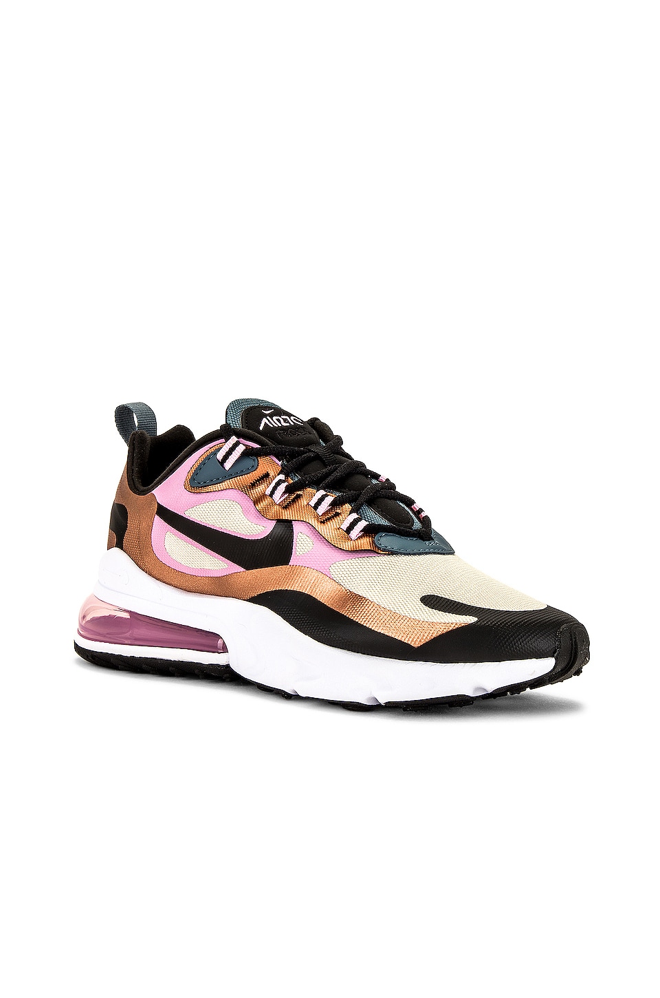 Nike Air Max 270 React Sneaker in Light Orewood Brown, Black, Metallic ...