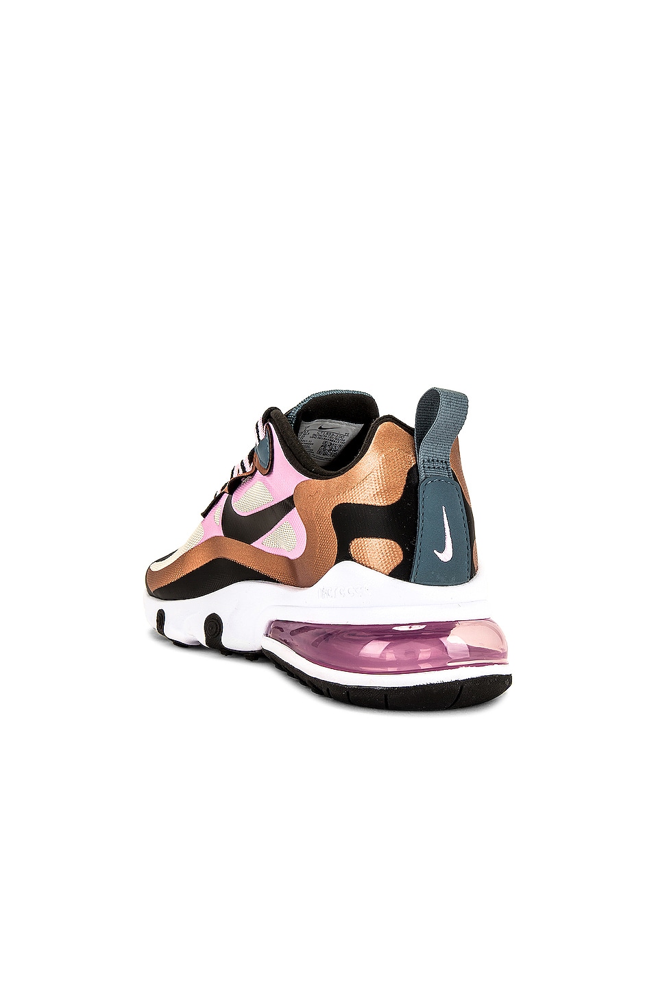 Nike Air Max 270 React Sneaker in Light Orewood Brown, Black, Metallic ...