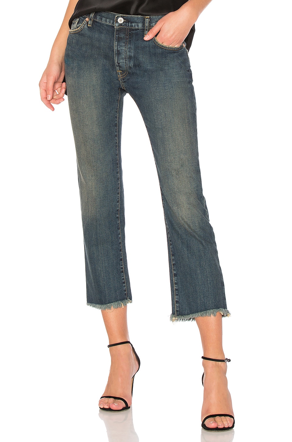 NILI LOTAN Boyfriend Jean With Unfinished Hem in Walker Wash | REVOLVE