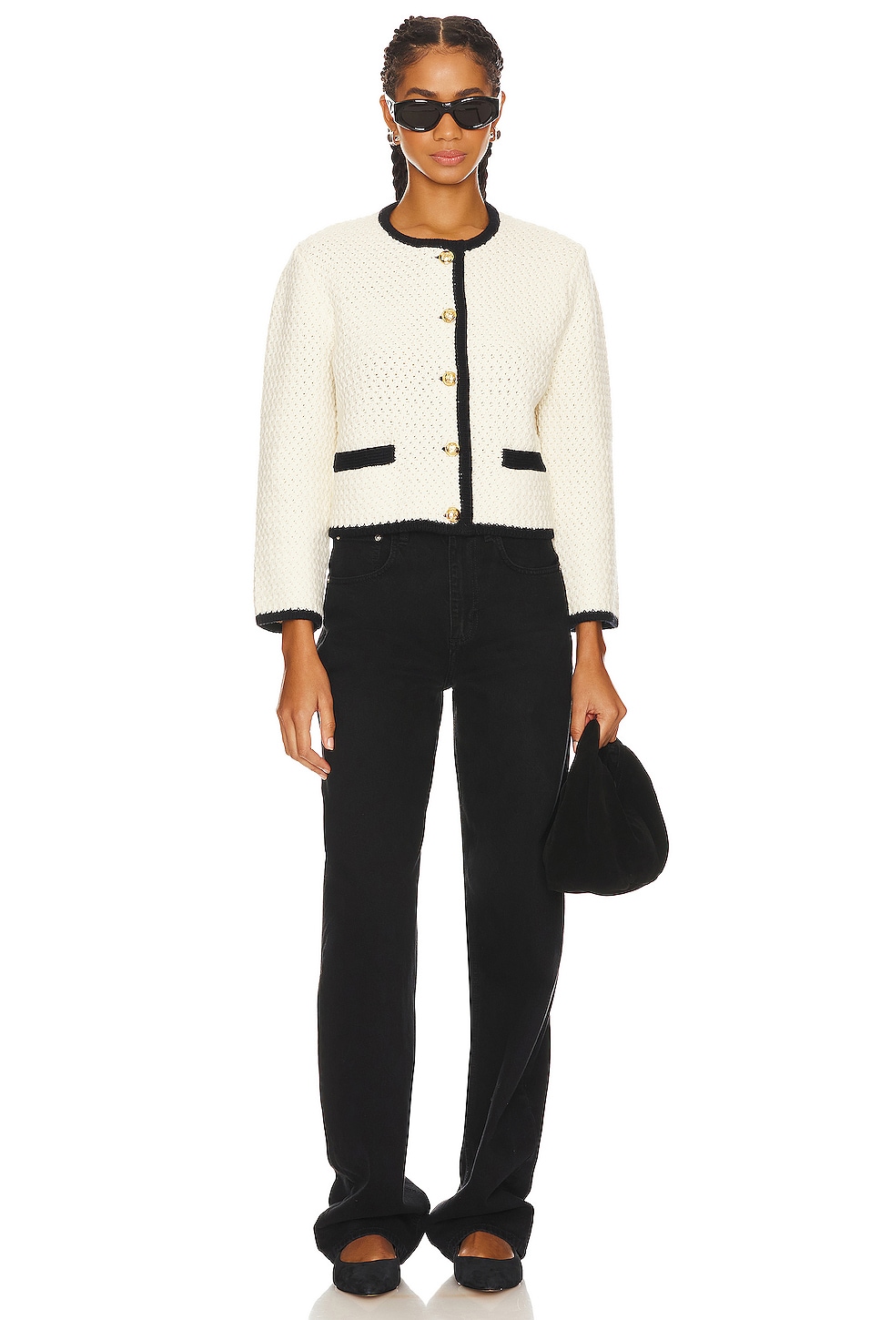 NILI LOTAN Perah Jacket in Dark Navy & Ivory | REVOLVE