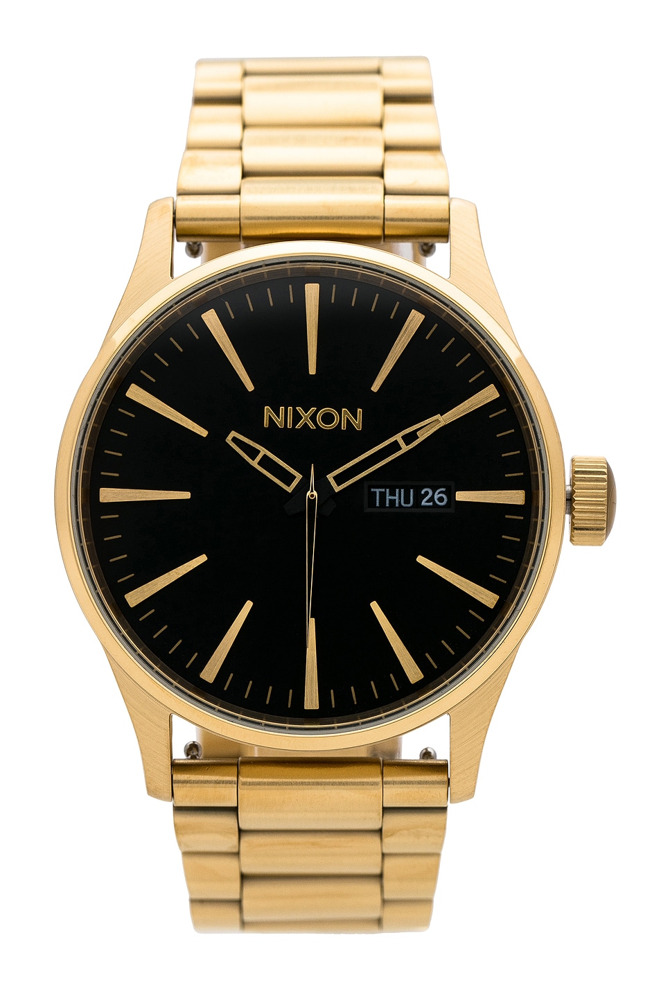 Nixon Sentry Stainless Steel Watch in Gold & Black | REVOLVE