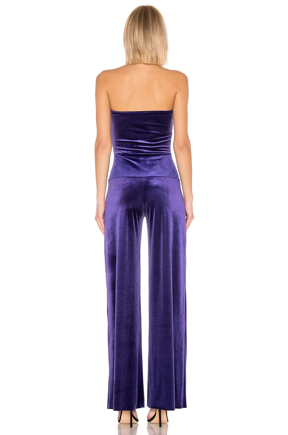 Norma Kamali X REVOLVE Velvet Strapless Jumpsuit in Purple | REVOLVE