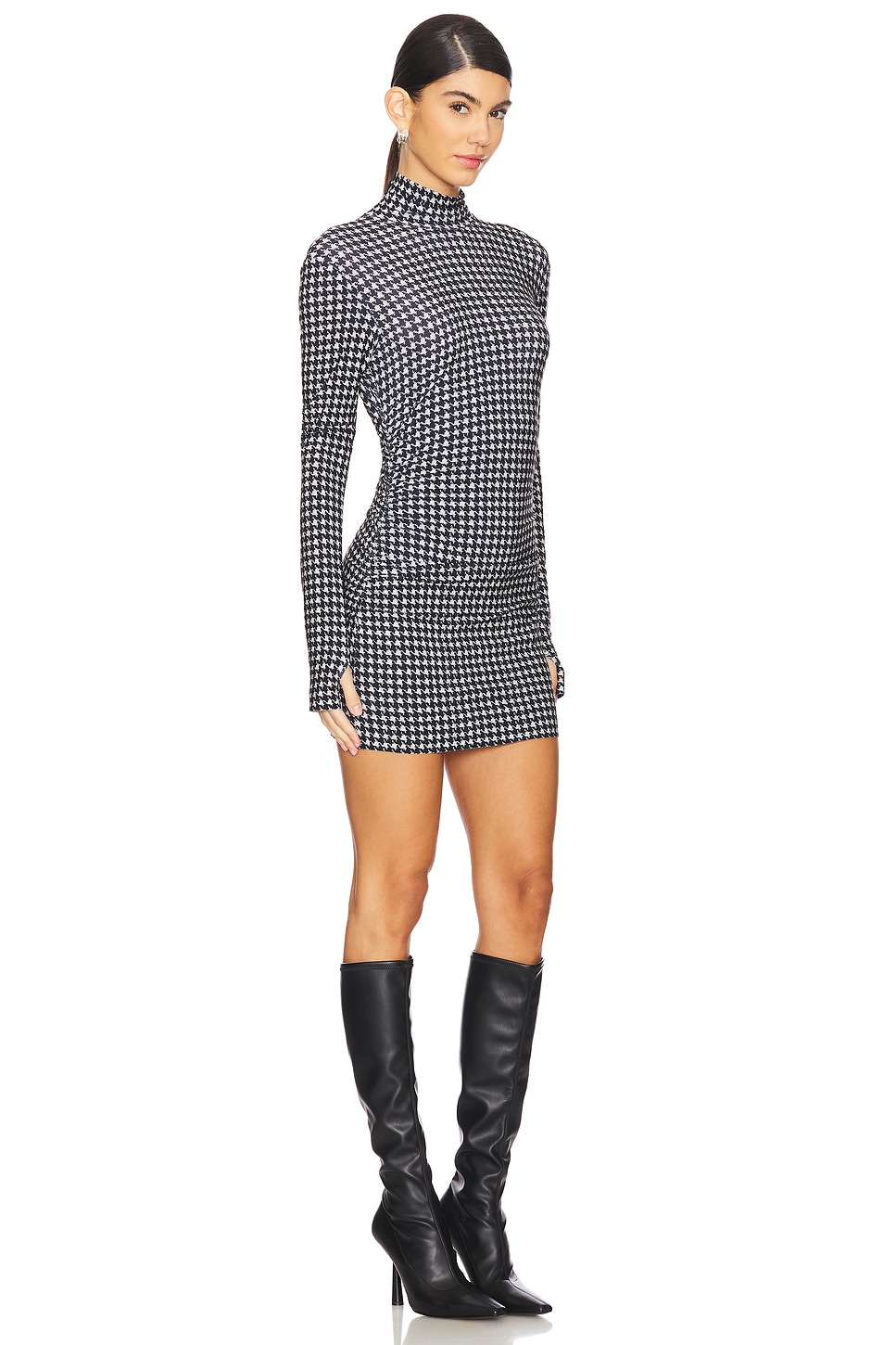 Norma Kamali Long Sleeve Turtleneck Pickleball Dress In Large