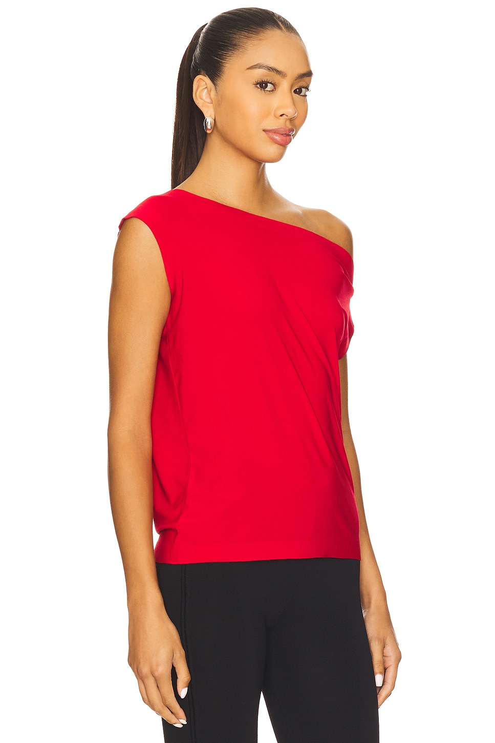 Norma Kamali x REVOLVE Drop Shoulder Top in Red in Tiger Red | REVOLVE