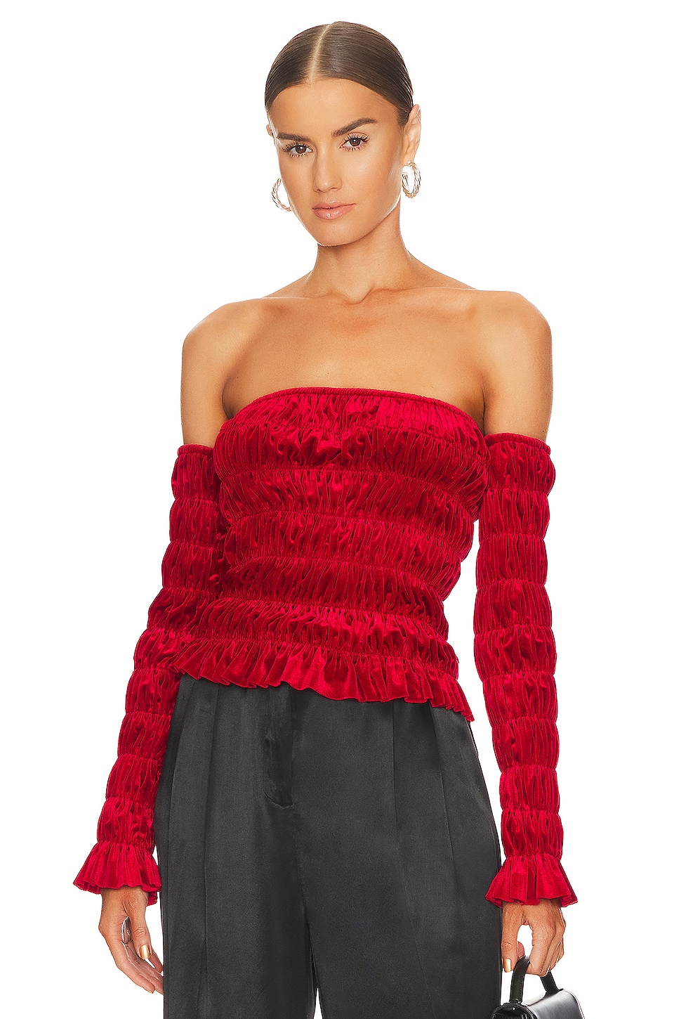 Norma Kamali Elastic Tube Top with Sleeve in Tango | REVOLVE