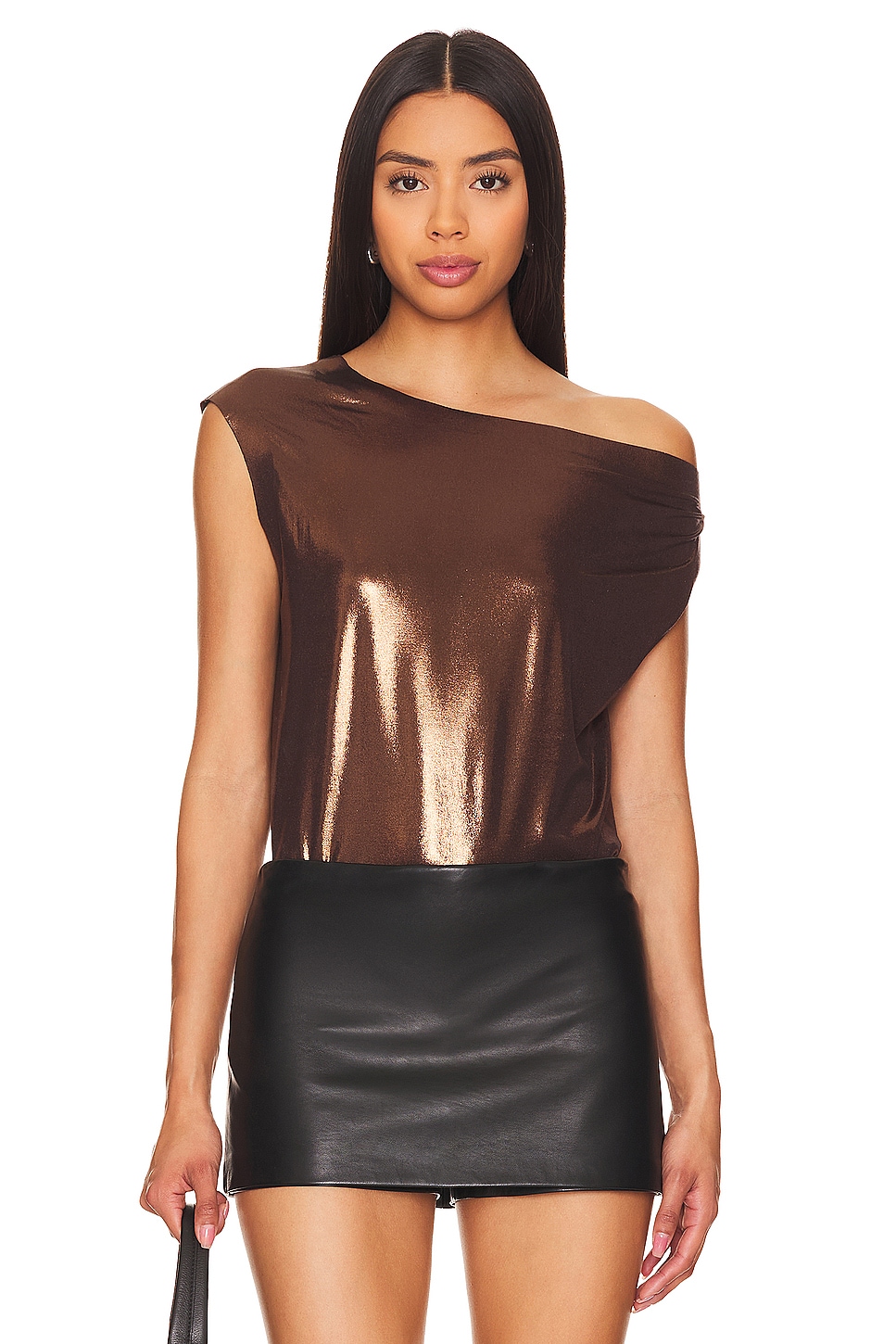 Norma Kamali x REVOLVE Drop Shoulder Top in Chocolate | REVOLVE