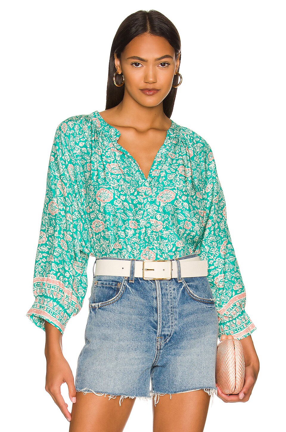 Natalie Martin Remy Top in Floral Print Amalfi Sea | REVOLVE