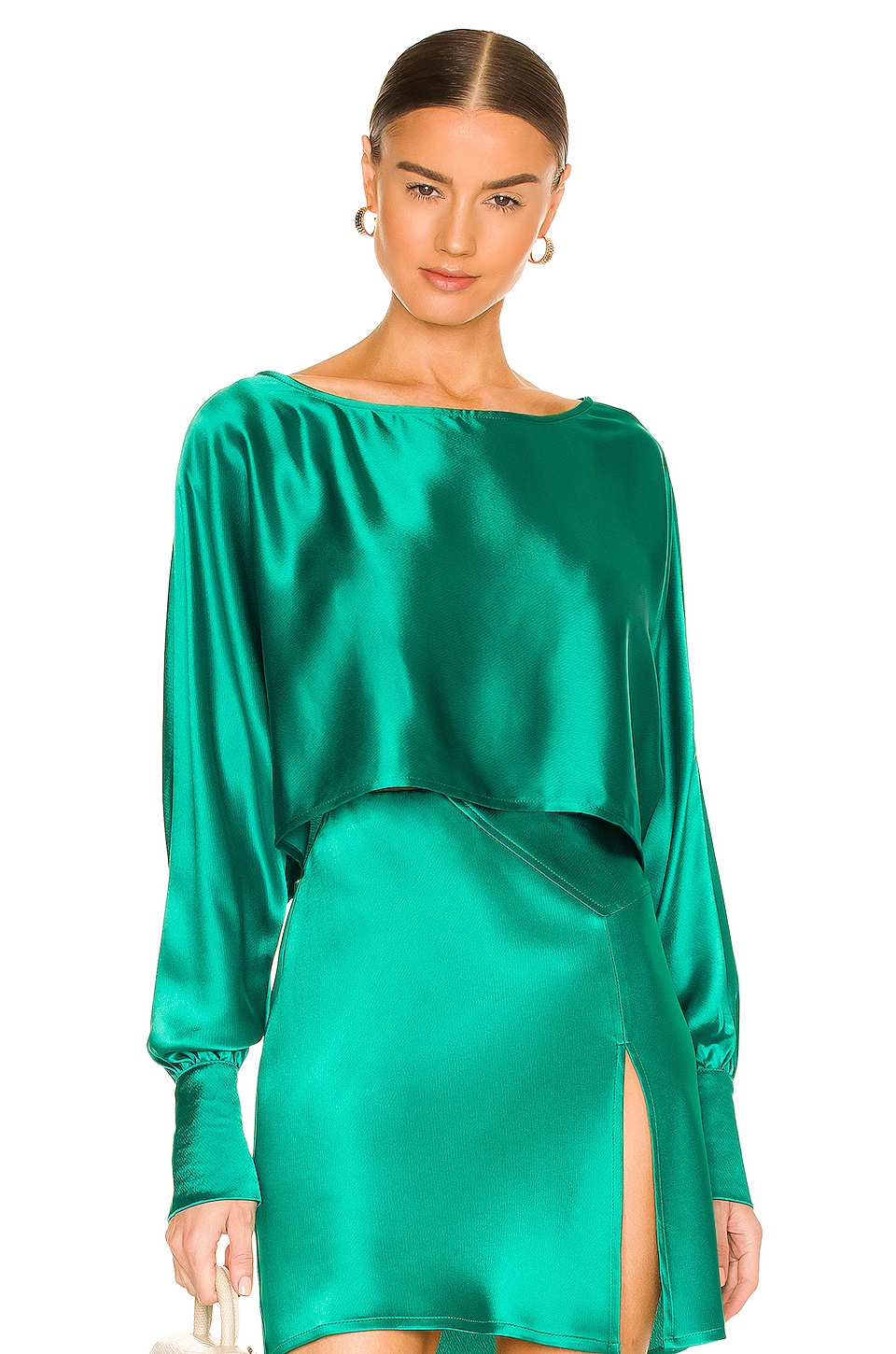NONchalant Label Tayla Cuffed Top in Emerald | REVOLVE
