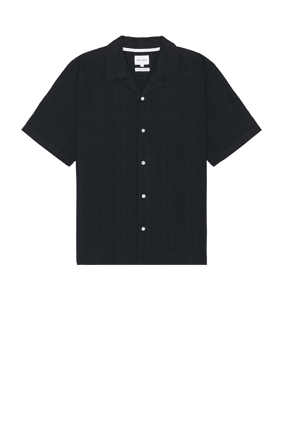 Norse Projects Carsten Relaxed Dobby Check Shirt in Dark Navy | REVOLVE