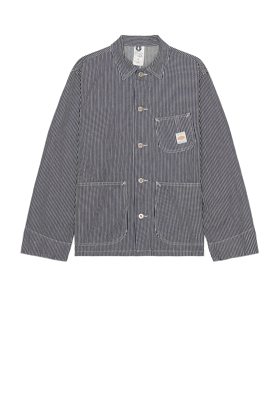 Nudie Jeans Howie Hickory Chore Jacket in Blue & Off White | REVOLVE